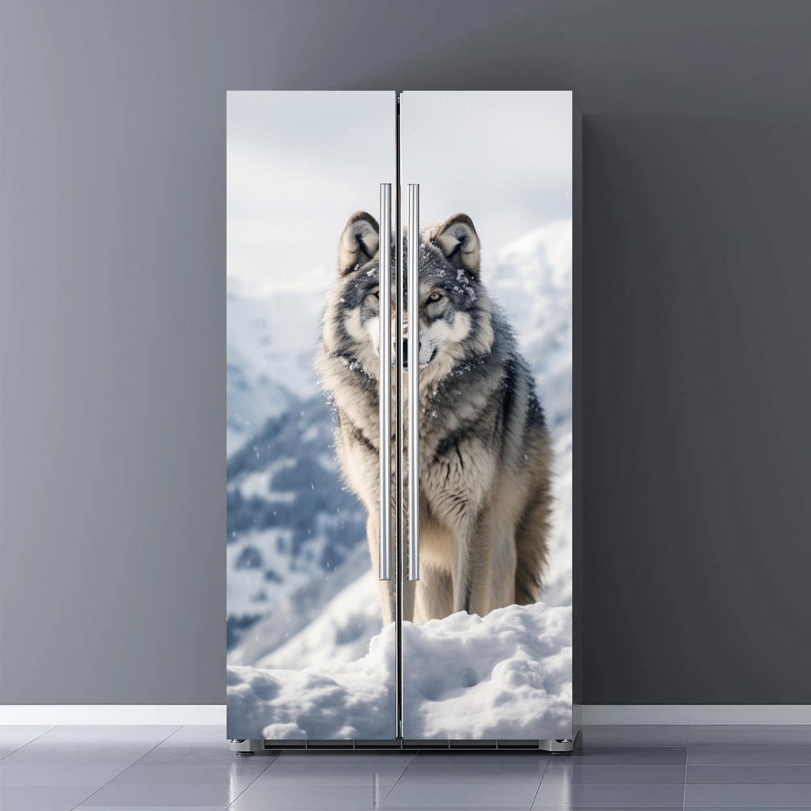 Fridge Door Wrap Vinyl Sticker Decor Front Refrigerator PVC Wallpaper ...