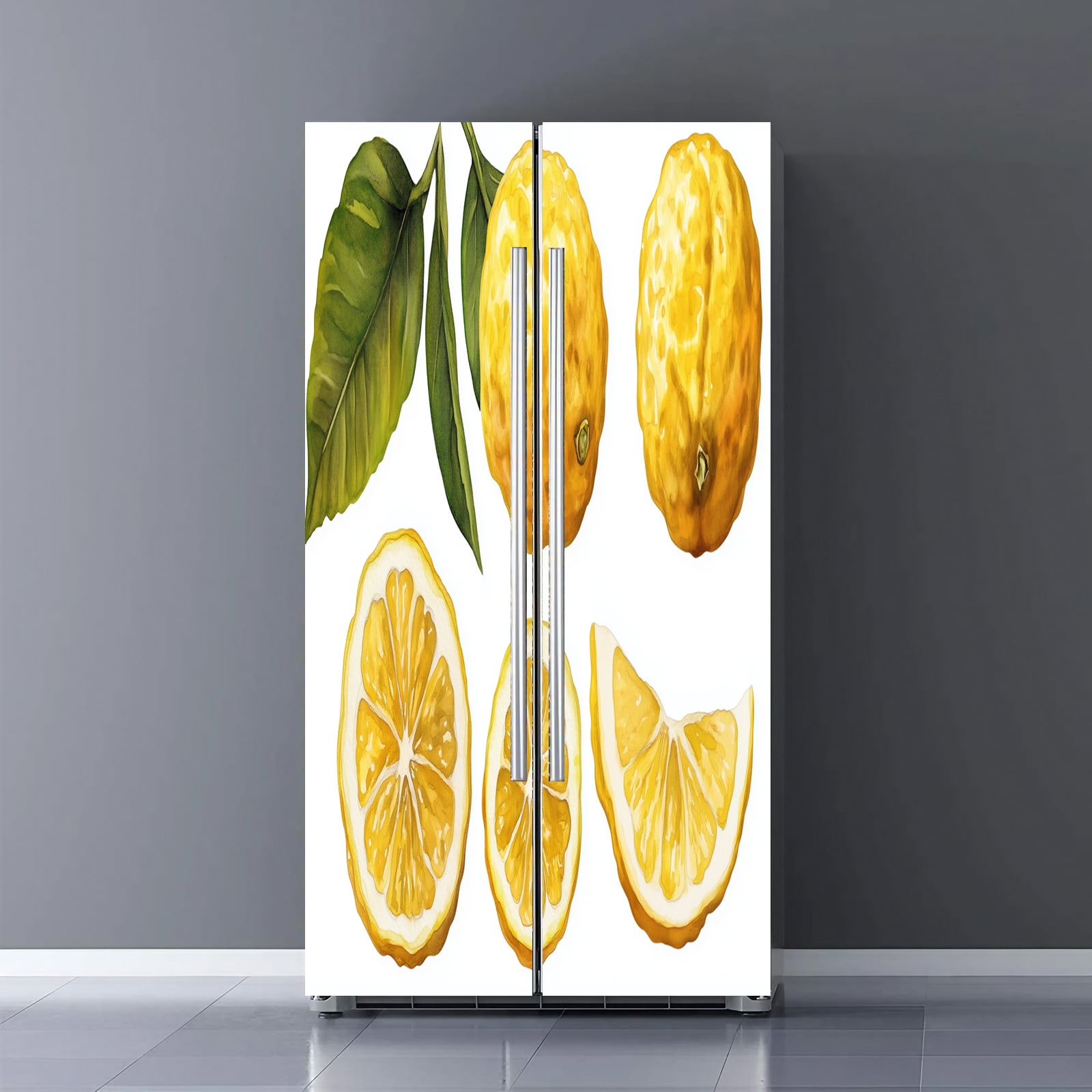 Fridge Door Wrap Vinyl Sticker Decor Front Refrigerator PVC Wallpaper ...