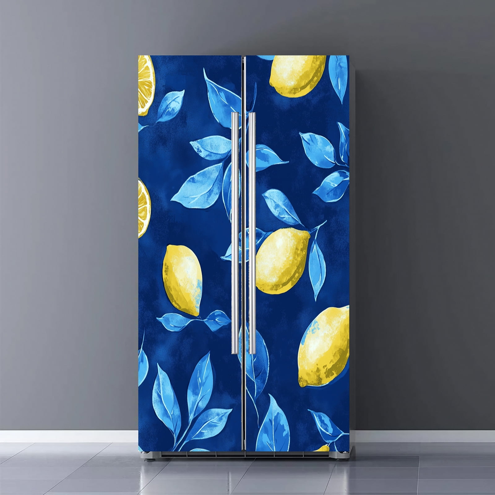 Fridge Door Wrap Vinyl Sticker Decor Front Refrigerator PVC Wallpaper ...