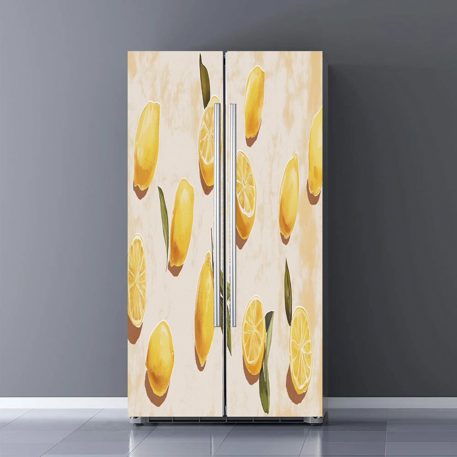 Fridge Door Wrap Vinyl Sticker Decor Front Refrigerator PVC Wallpaper ...