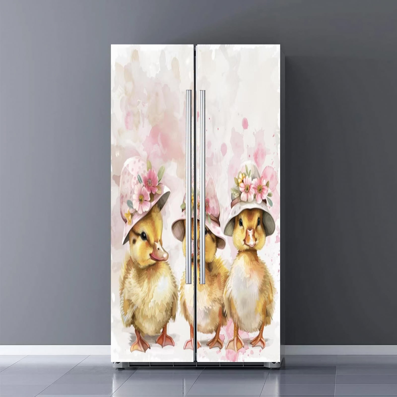 Fridge Door Wrap Vinyl Sticker Decor Front Refrigerator PVC Wallpaper ...