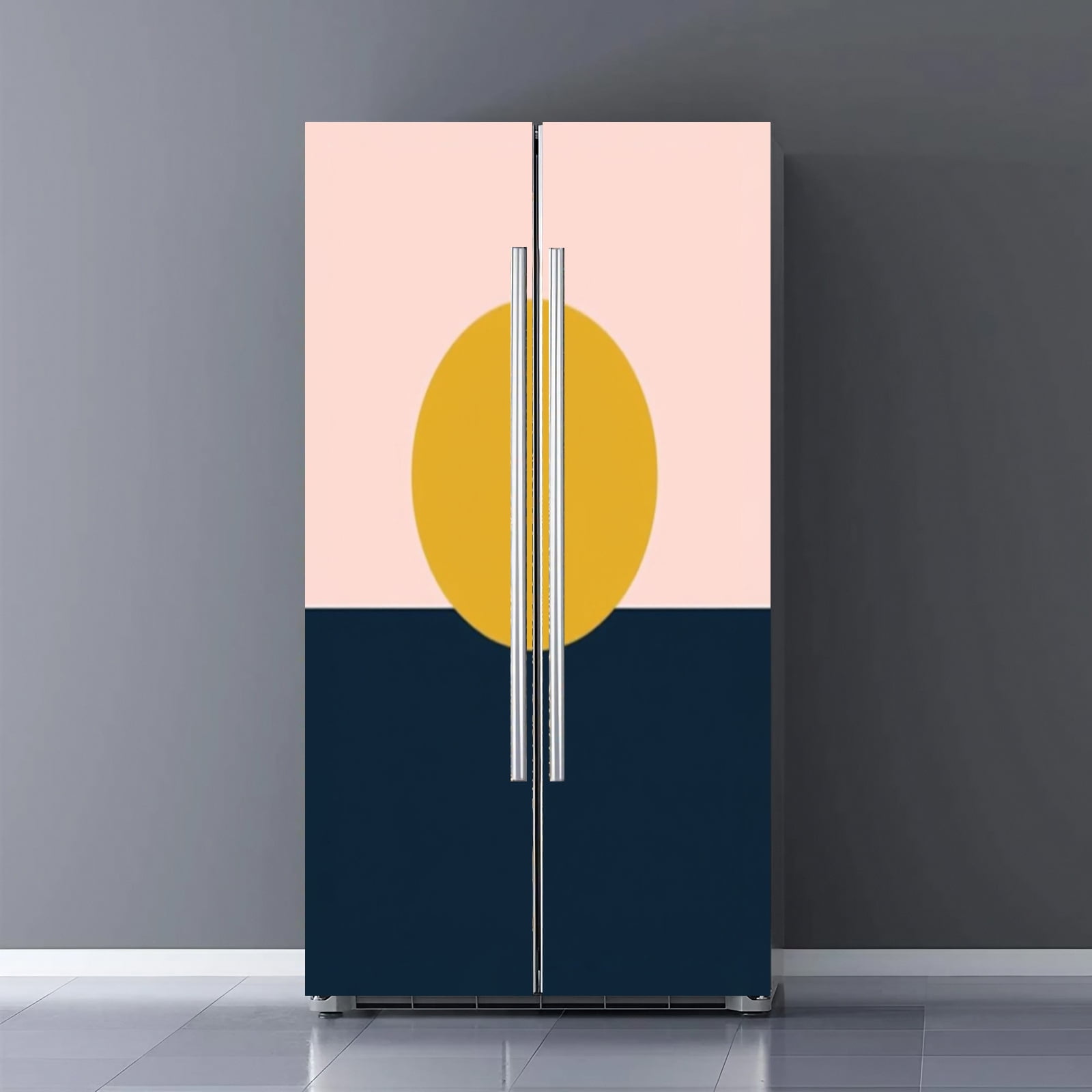 Fridge Door Wrap Vinyl Sticker Decor Front Refrigerator PVC Wallpaper ...