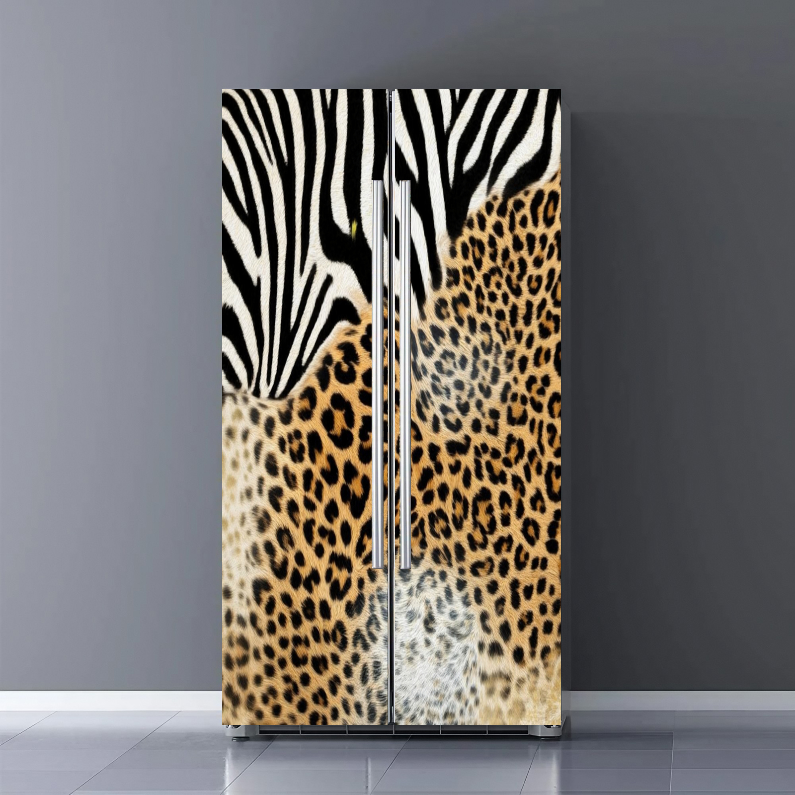 Fridge Door Wrap Vinyl Sticker Decor Front Refrigerator PVC Wallpaper ...