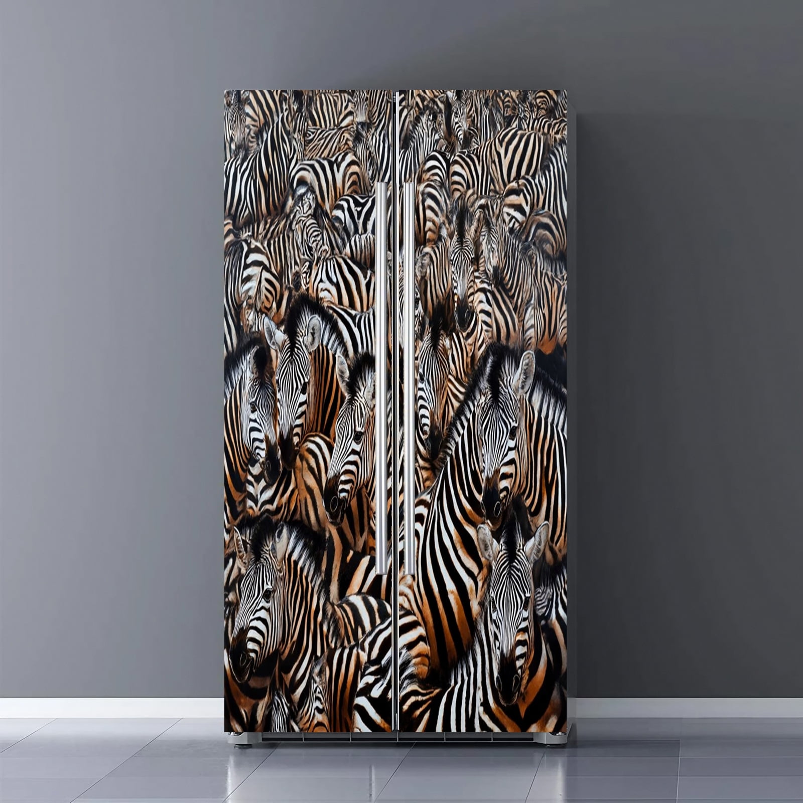 Fridge Door Wrap Vinyl Sticker Decor Front Refrigerator PVC Wallpaper ...