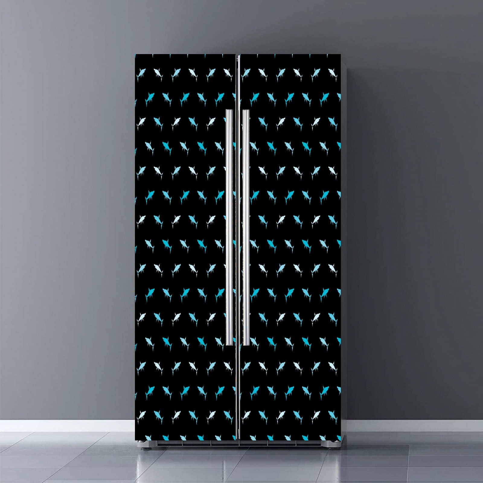 Fridge Door Wrap Vinyl Sticker Decor Front Refrigerator PVC Wallpaper ...