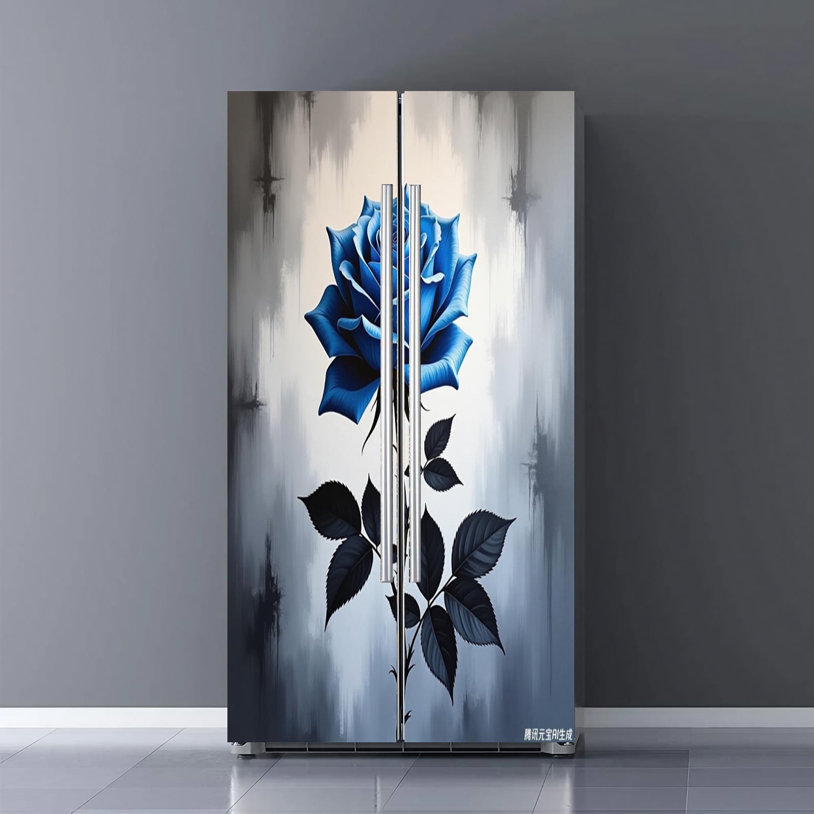 Fridge Door Wrap Vinyl Sticker Decor Front Refrigerator PVC Wallpaper ...