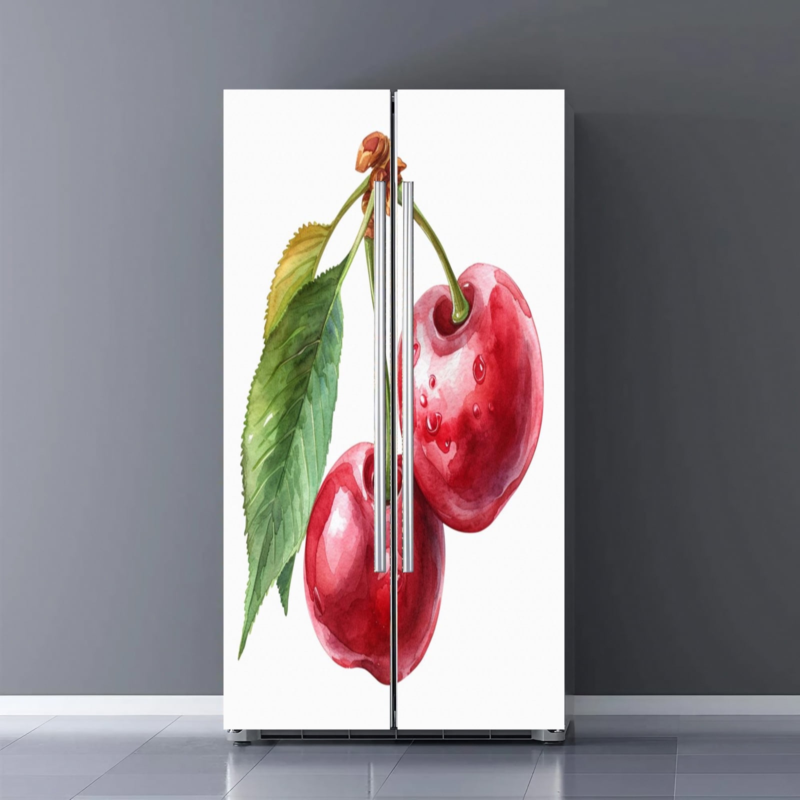 Fridge Door Wrap Vinyl Sticker Decor Front Refrigerator PVC Wallpaper ...