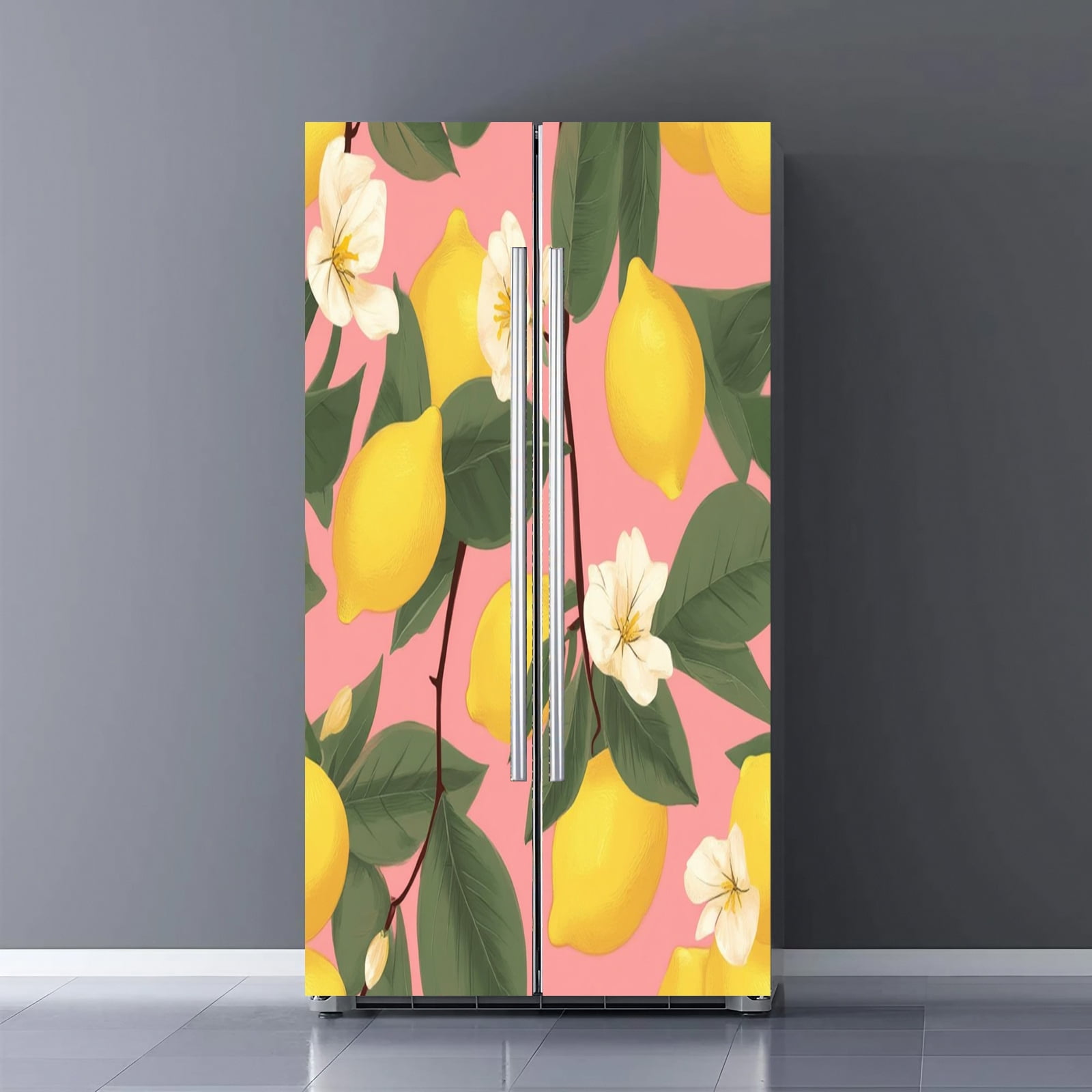 Fridge Door Wrap Vinyl Sticker Decor Front Refrigerator PVC Wallpaper ...