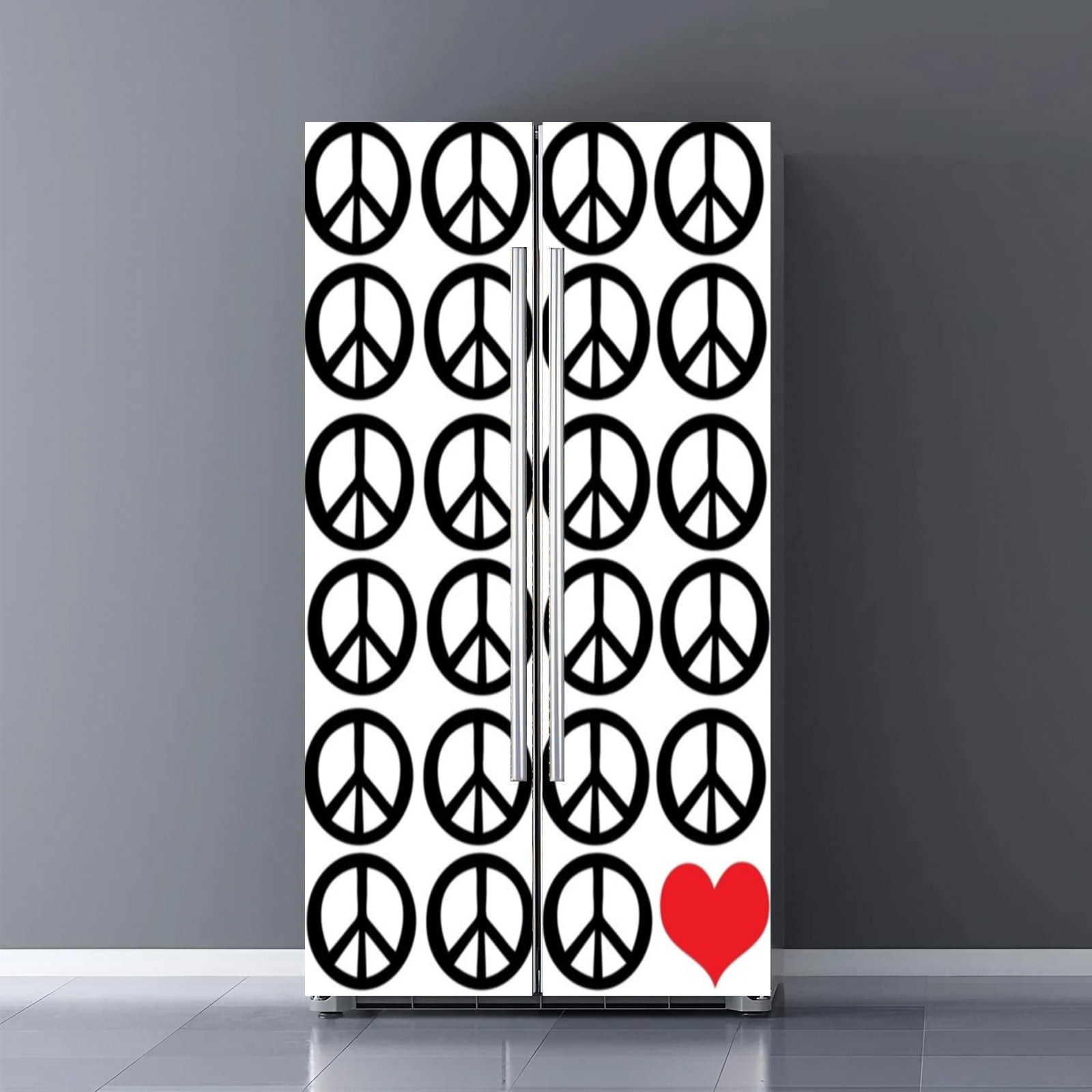 Fridge Door Wrap Vinyl Sticker Decor Front Refrigerator PVC Wallpaper ...