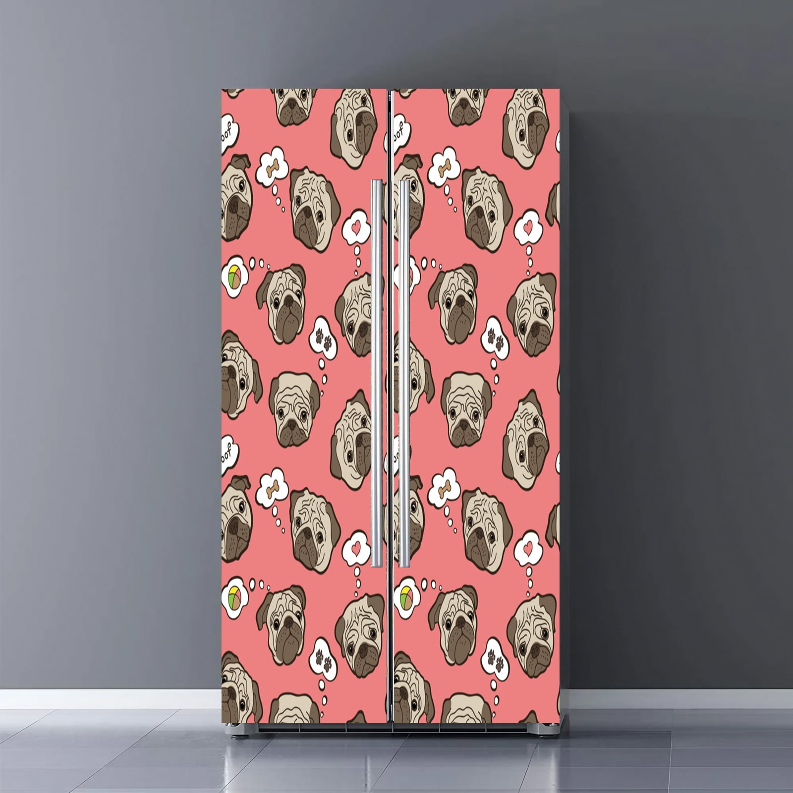 Fridge Door Wrap Vinyl Sticker Decor Front Refrigerator PVC Wallpaper ...