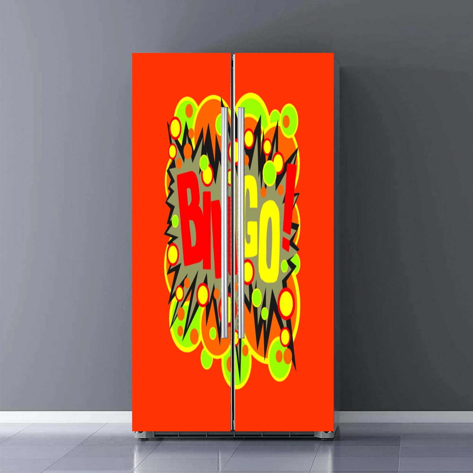 Fridge Door Wrap Vinyl Sticker Decor Front Refrigerator PVC Wallpaper ...