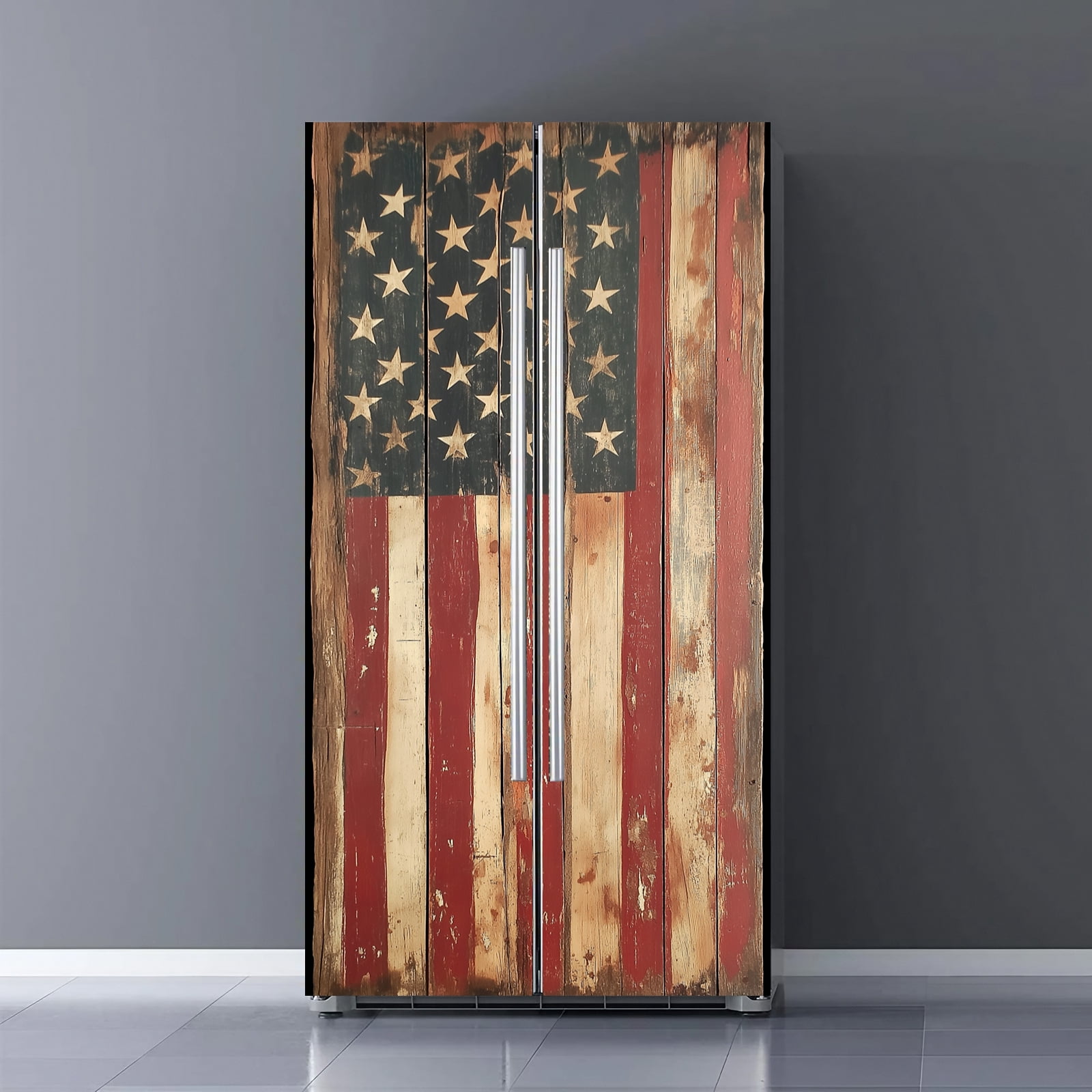 Fridge Door Wrap Vinyl Sticker Decor Front Refrigerator PVC Wallpaper ...