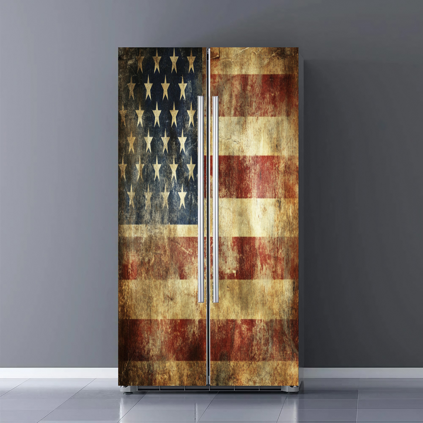 Fridge Door Wrap Vinyl Sticker Decor Front Refrigerator PVC Wallpaper ...