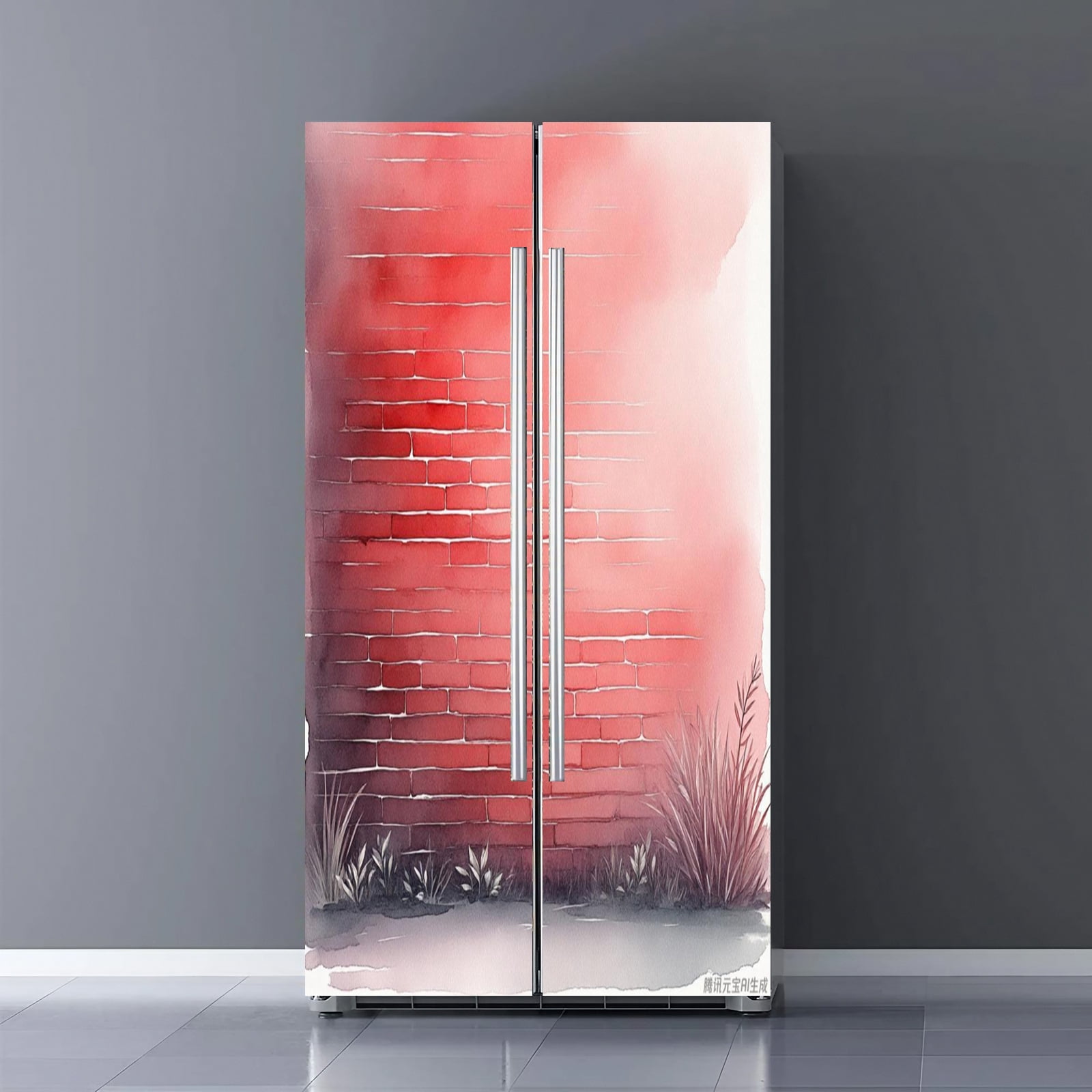 Fridge Door Wrap Vinyl Sticker Decor Front Refrigerator PVC Wallpaper ...
