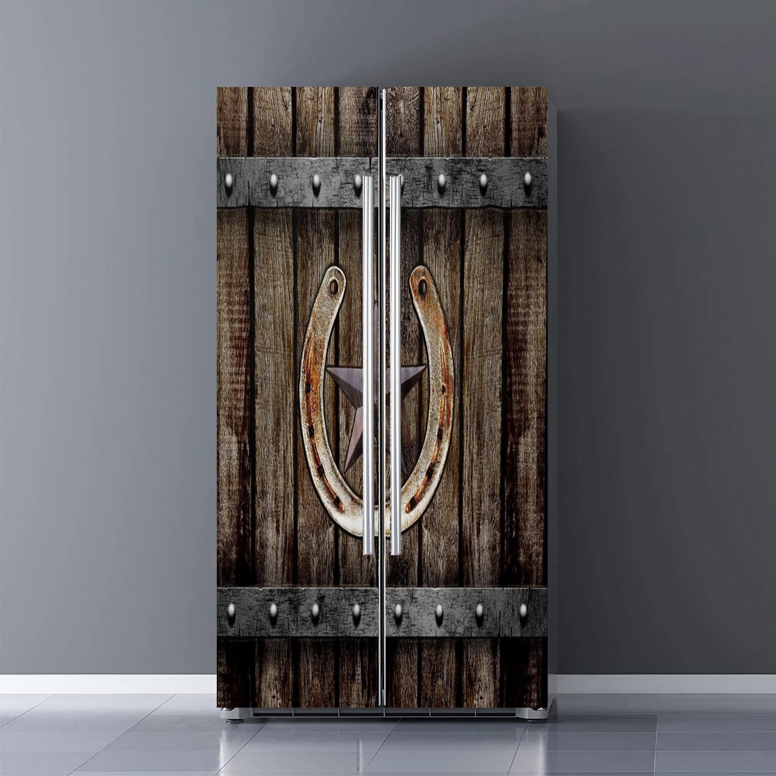 Fridge Door Wrap Vinyl Sticker Decor Front Refrigerator PVC Wallpaper ...