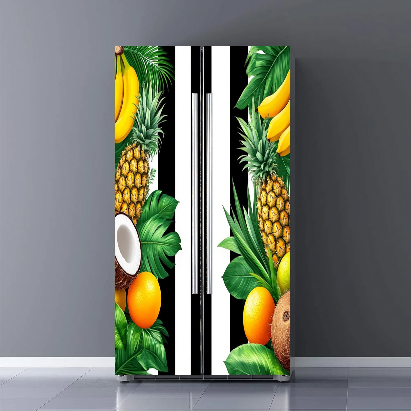 Fridge Door Wrap Vinyl Sticker Decor Front Refrigerator PVC Wallpaper ...