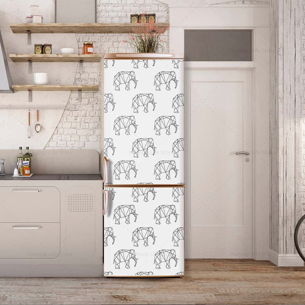 Fridge Door Wrap Vinyl Sticker - r Front Refrigerator PVC Wallpaper ...