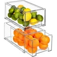 Fridge Drawers Clear Stackable Pull Out Organizer Bins Food Storage