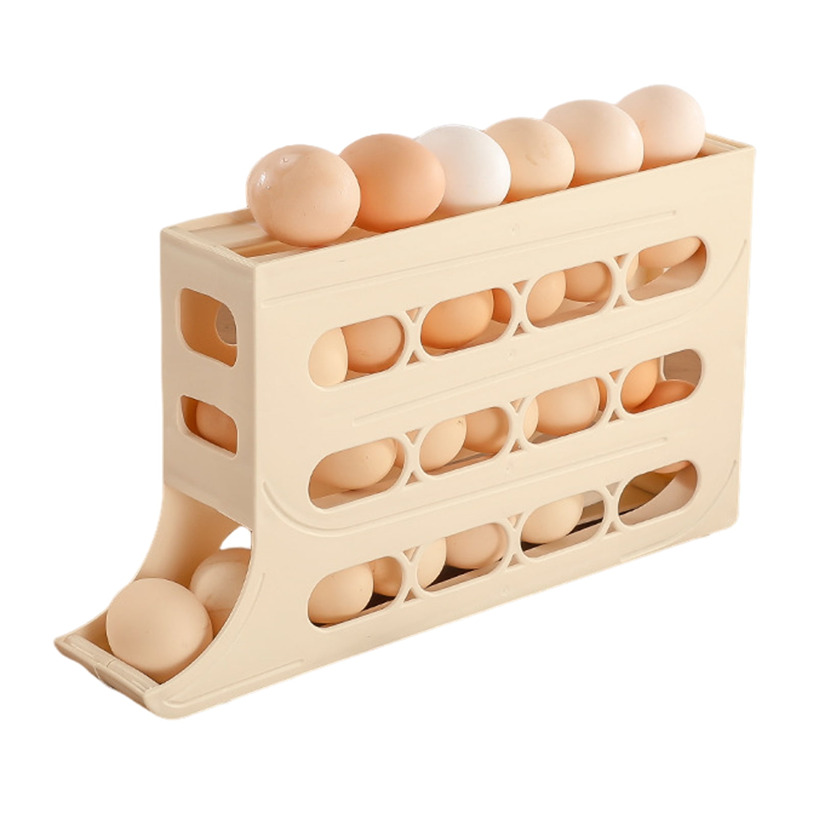 Fridge Egg Storage Box Four Tiers Automatic Rolling Large Capacity ...
