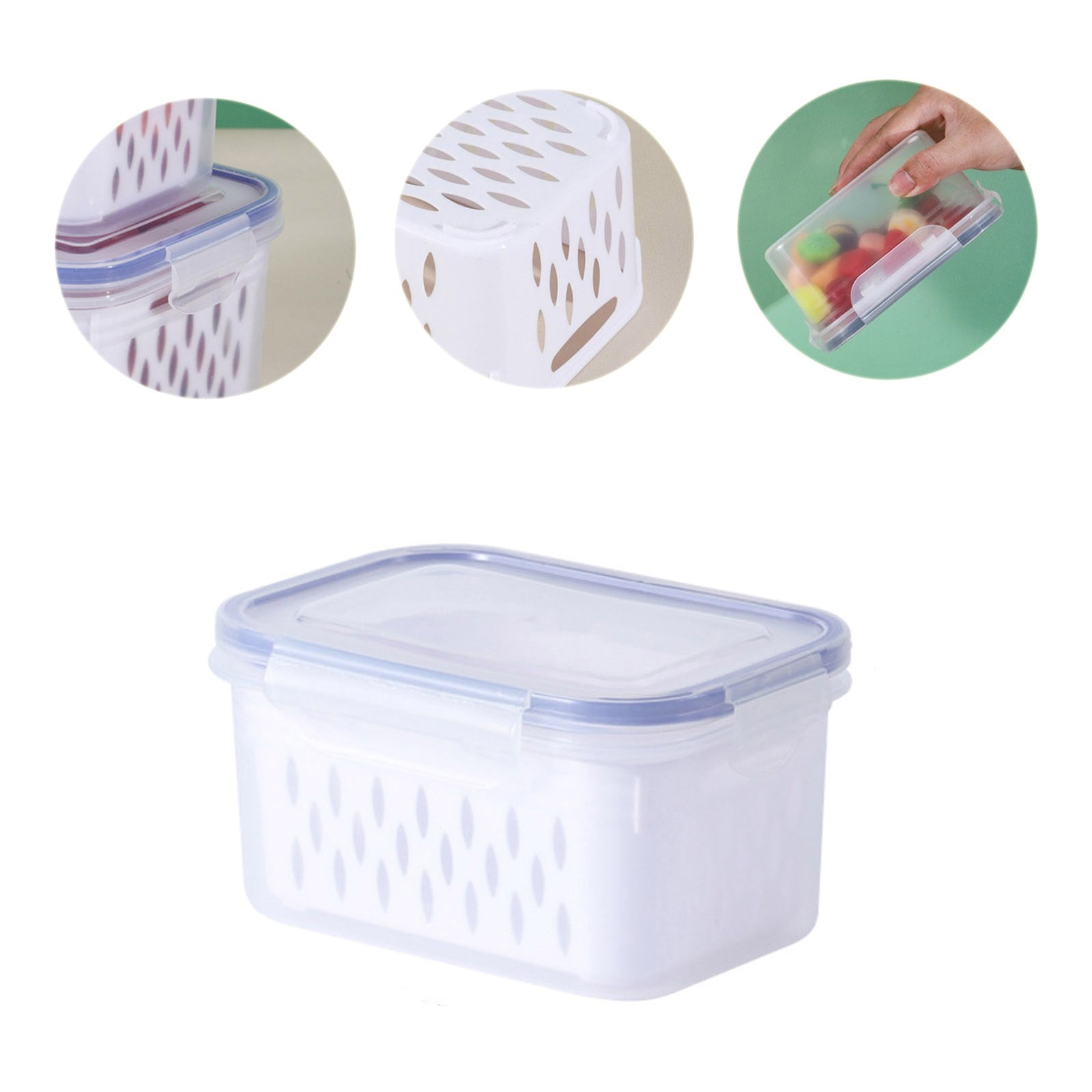 Fridge Food Storage Container with Lids Plastic Fresh Produce Saver ...