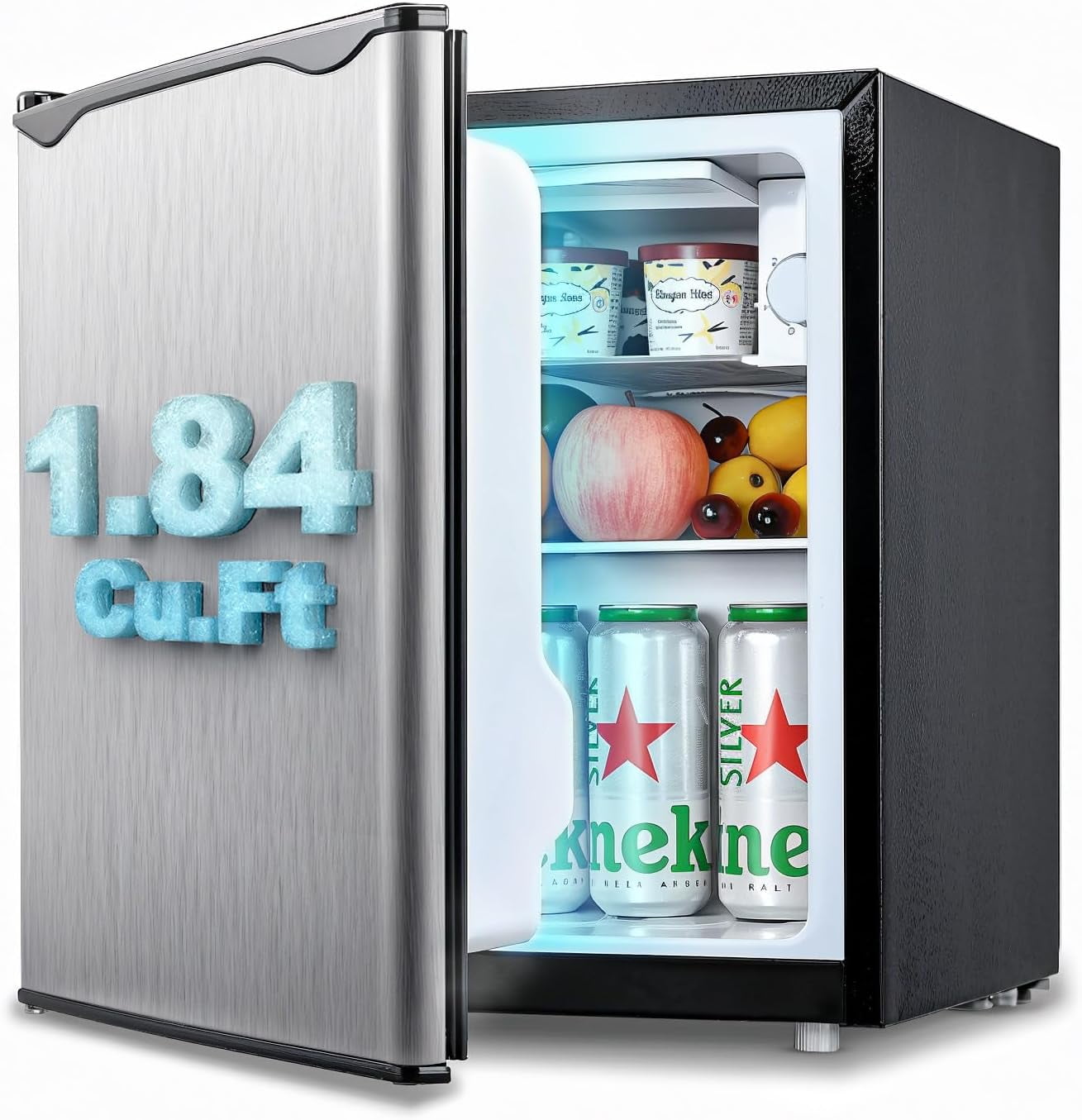 Fridge with Freezer 1.84 Cu.Ft Single Door Refrigerator with 5 Level ...
