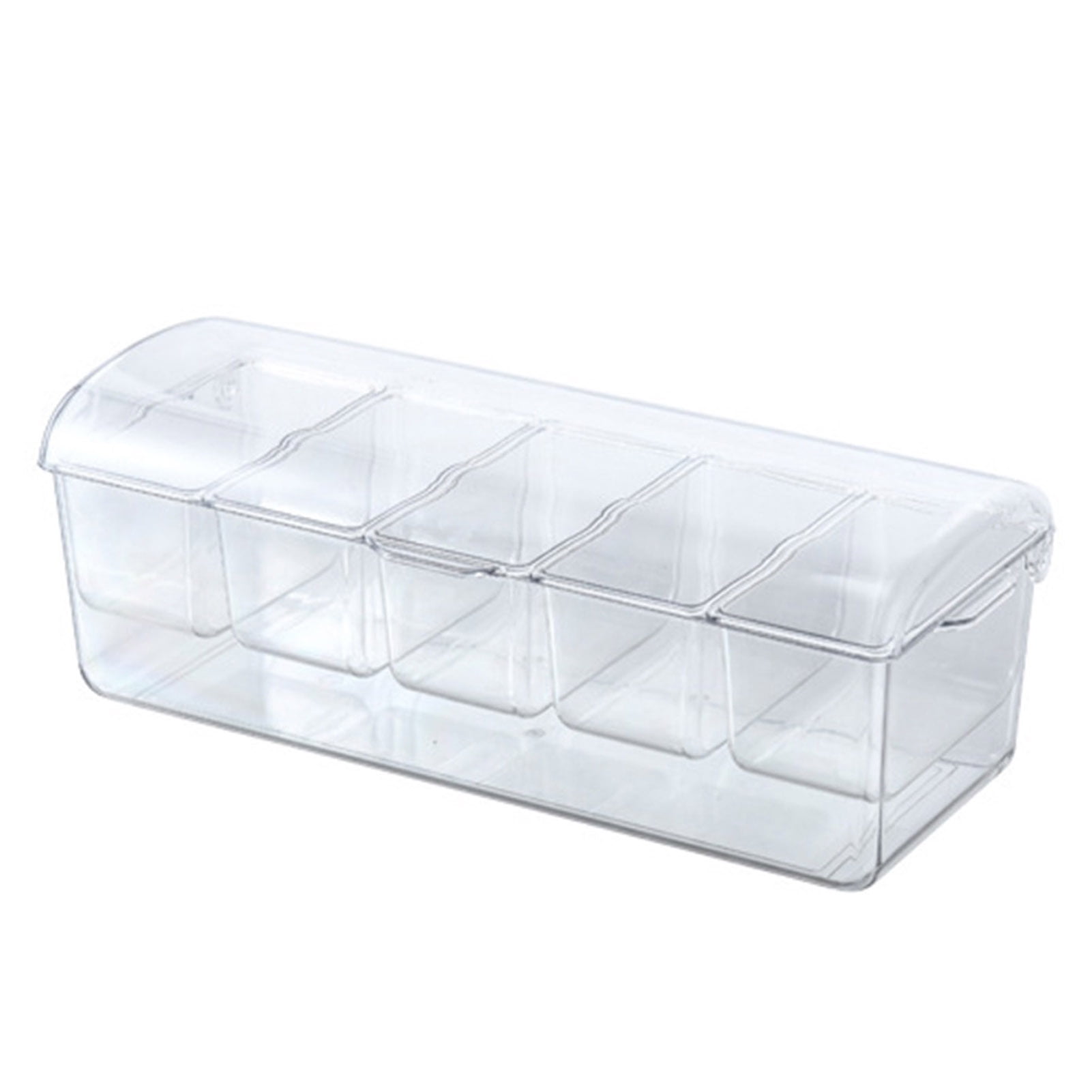 Fridge Ice Box with Lid Transparent Detachable 5 Compartments Salad ...