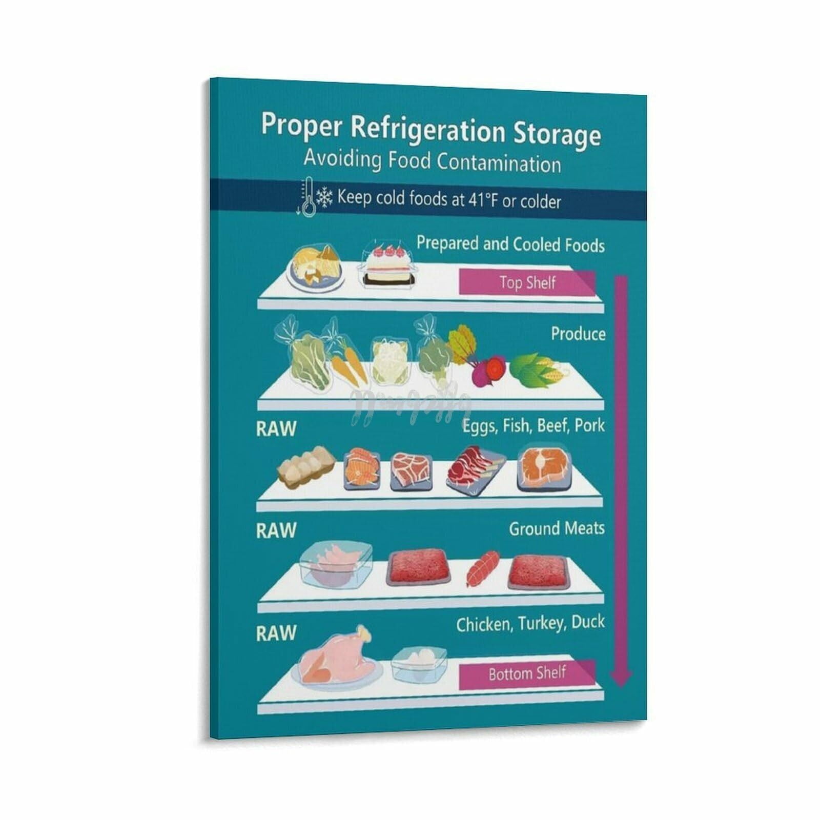Fridge Layout Food Refrigerator Storage Chart Poster Kitchen ...