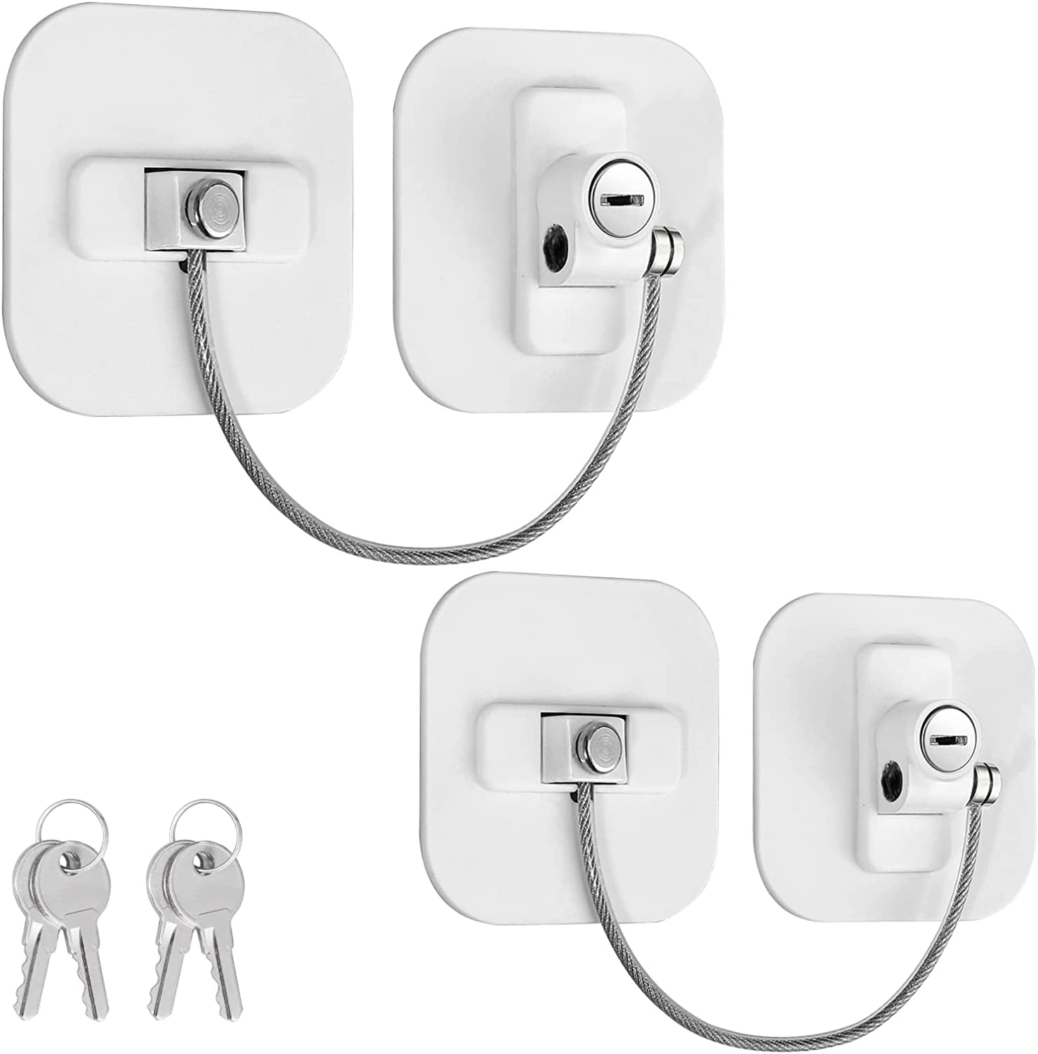 Fridge Lock for Kids, 2 PCS Children Safety Refrigerator Lock with 4 ...