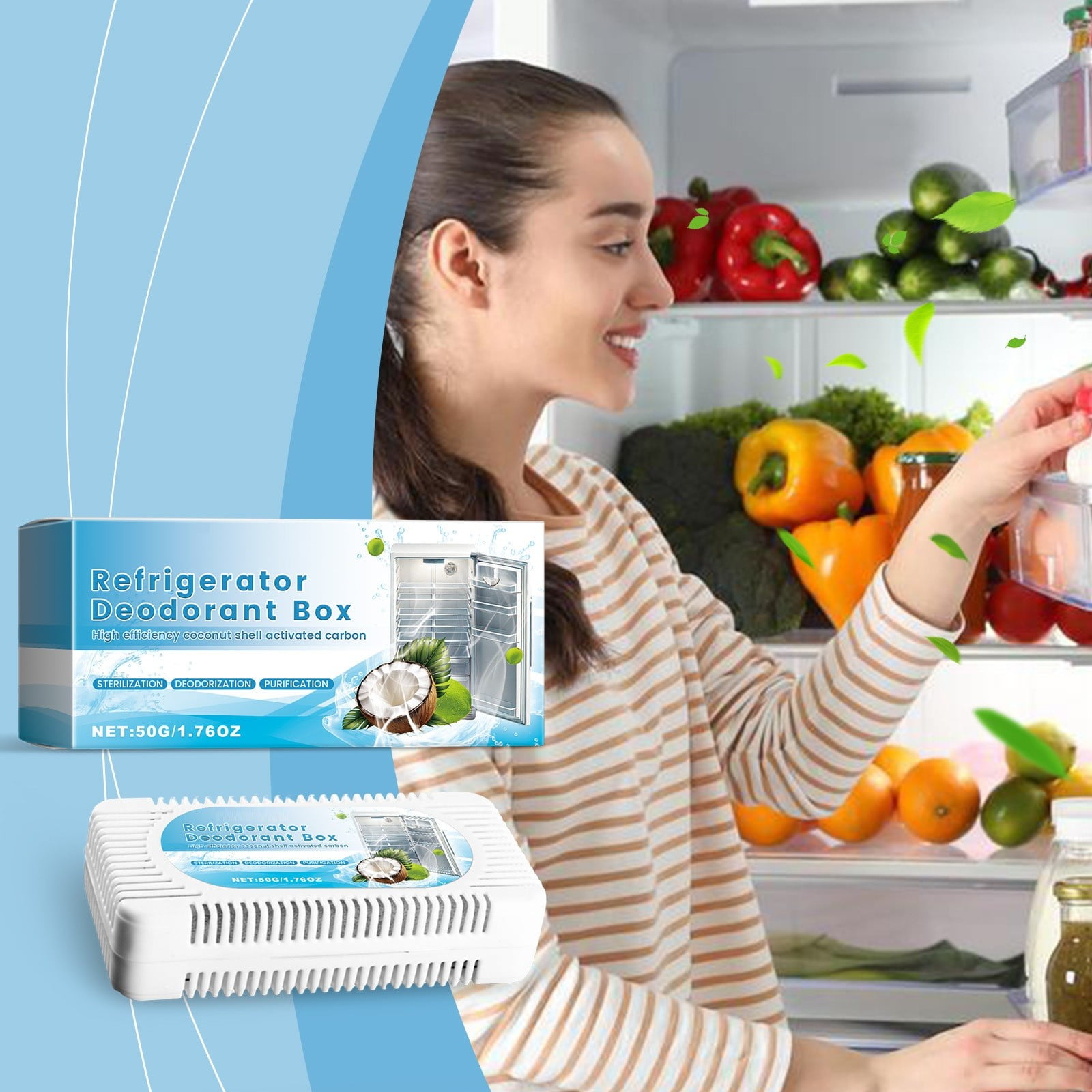 Fridge Odor Eliminator & Purifier, for Refrigerators Freshness in Every ...