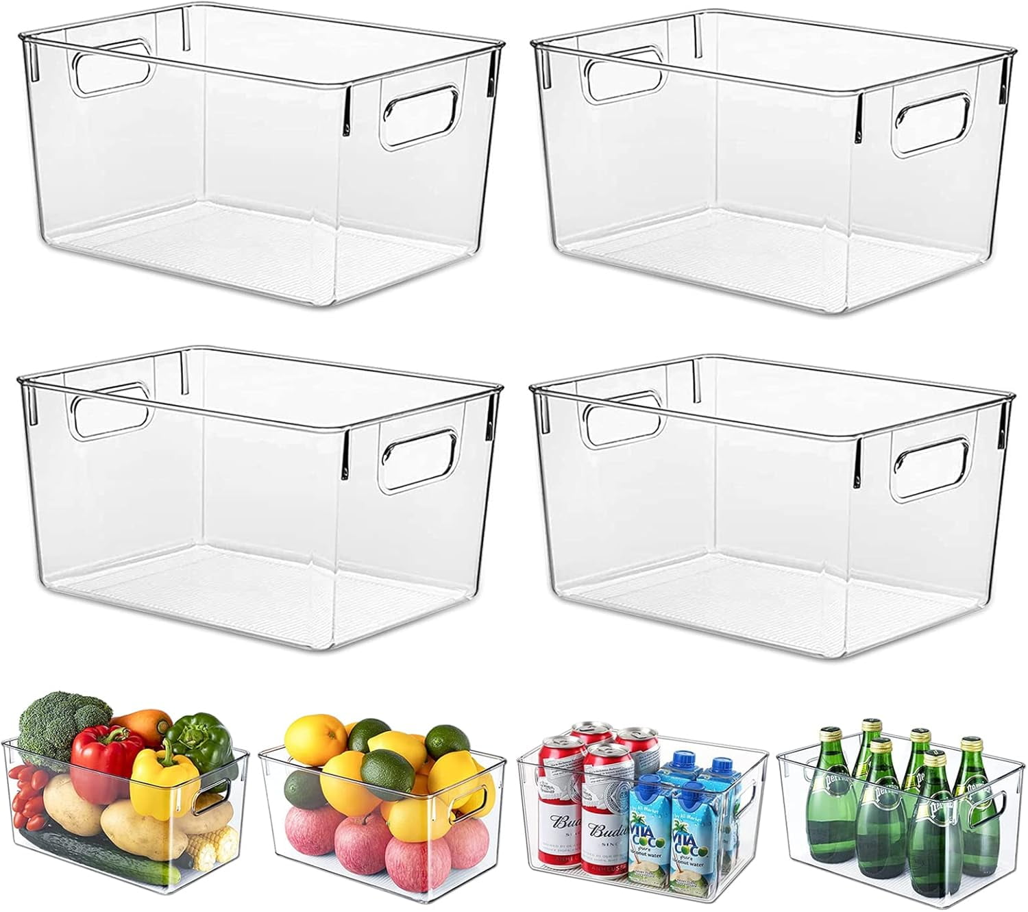 Fridge Organiser Set, Transparent Storage Box Organiser, Stackable ...