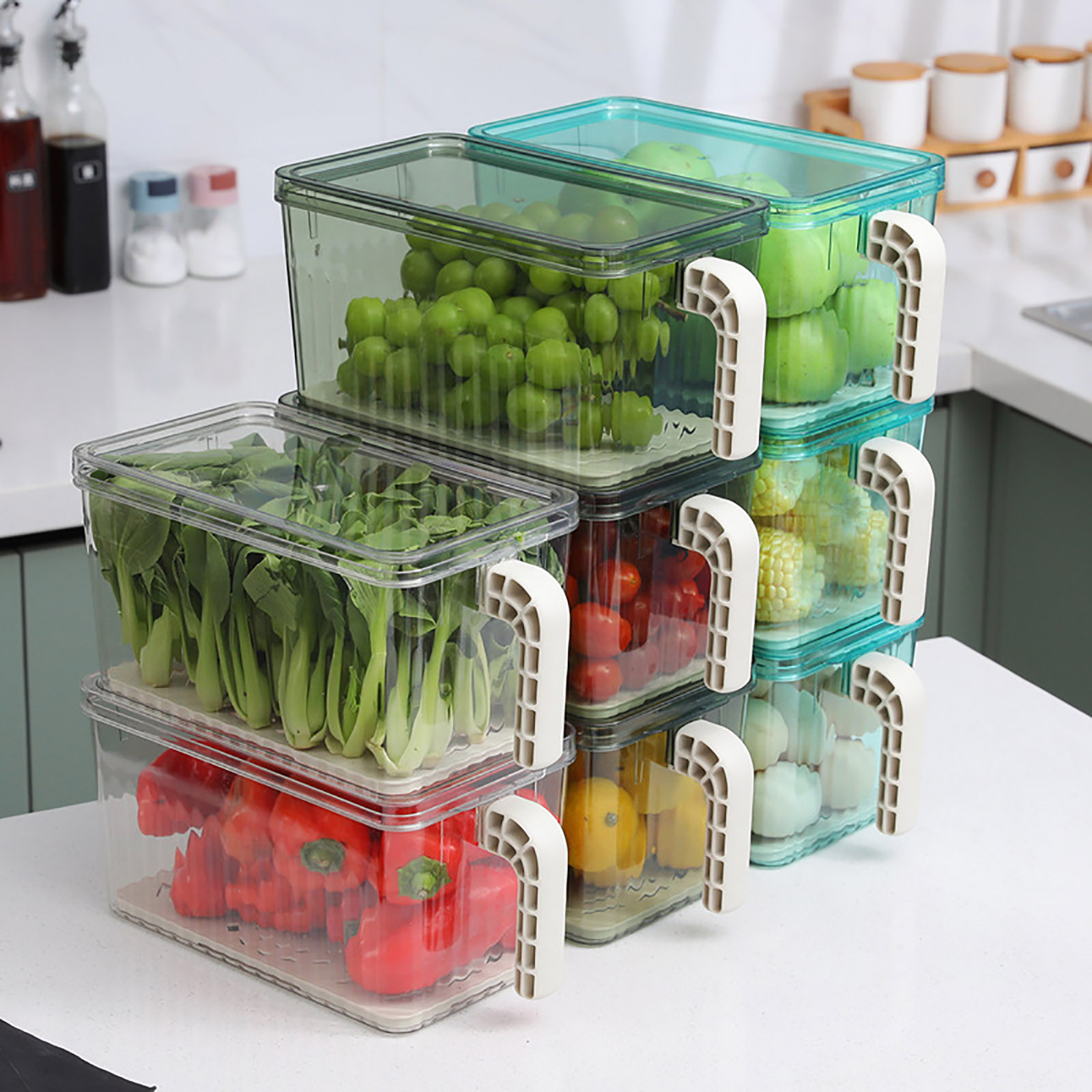 Fridge Organizer Bins Cameland Large Plastic Containers with Handle for ...