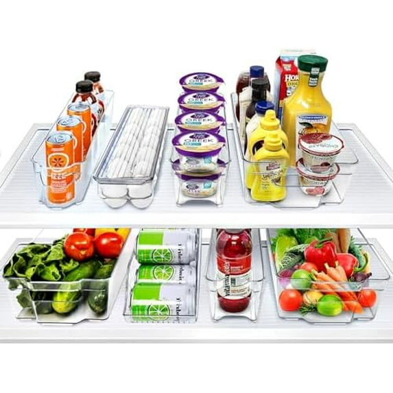 Fridge Organizer Bins – Set of 8 Refrigerator Organizers and Storage ...
