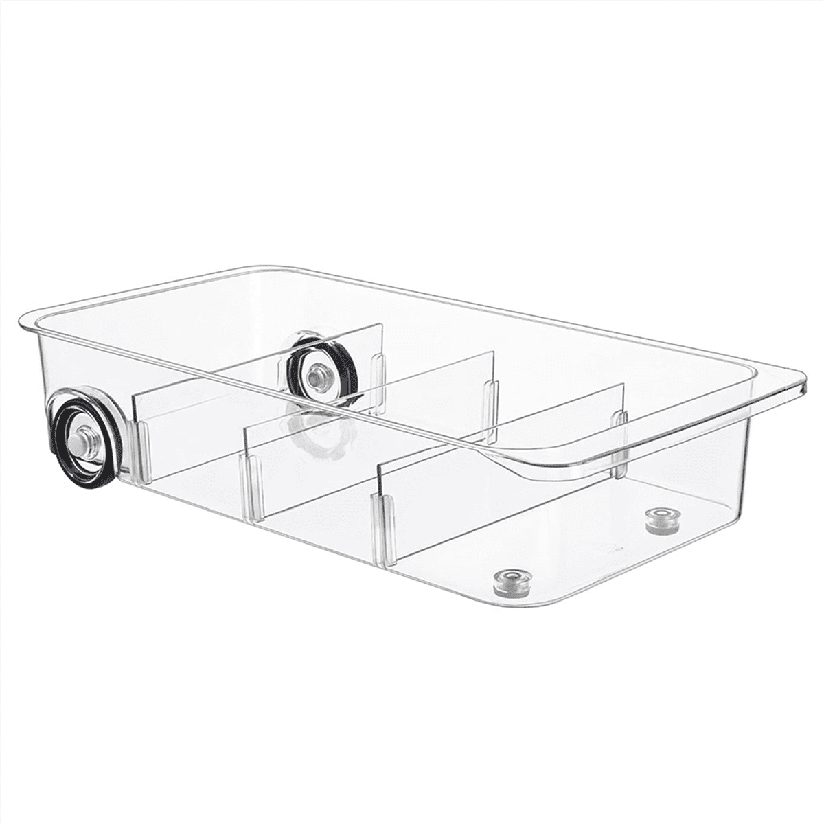 Fridge Organizer Bins on Wheels, Clear Roll Out Drawer Refrigerator ...