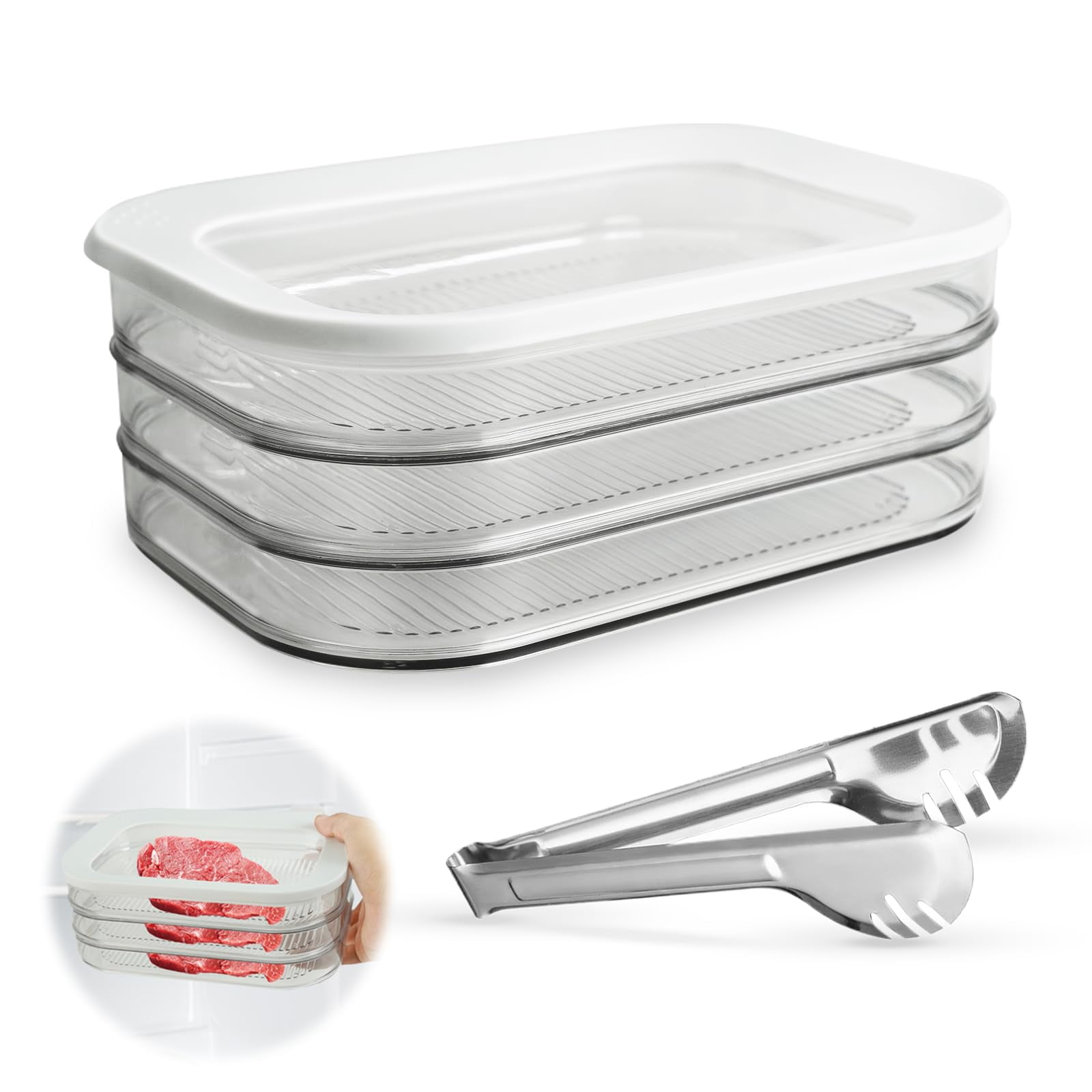 Fridge Organizer, Deli Meat Container for Fridge, Deli Containers With ...