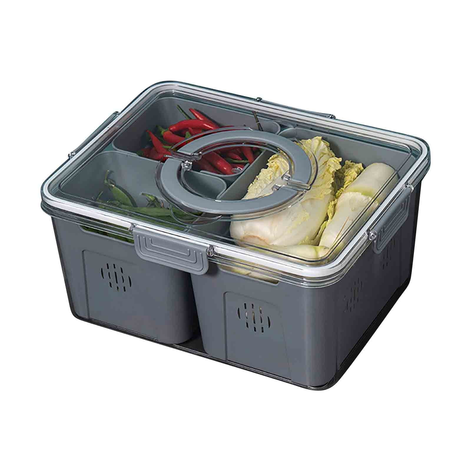 Fridge Organizer with Lids，Stackable Refrigerator Organizer Bins ...