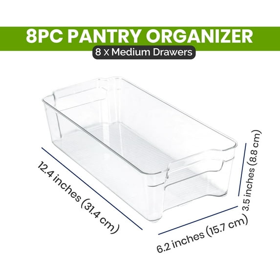 - Fridge & Refrigerator Organizer Bins (8 Pack), Clear Stackable ...