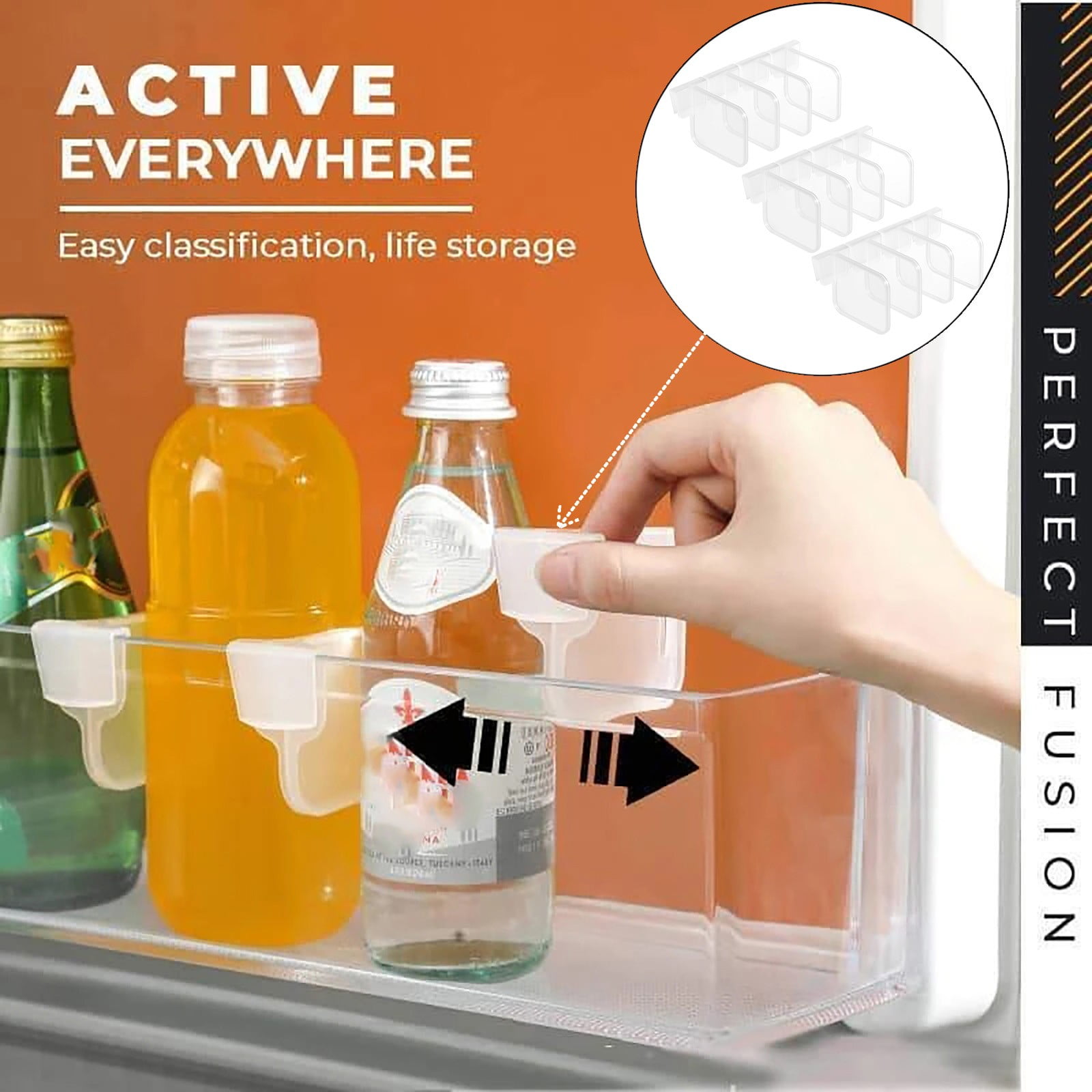 Fridge Space Organizer Divider Set | Removable Refrigerator Baffle ...