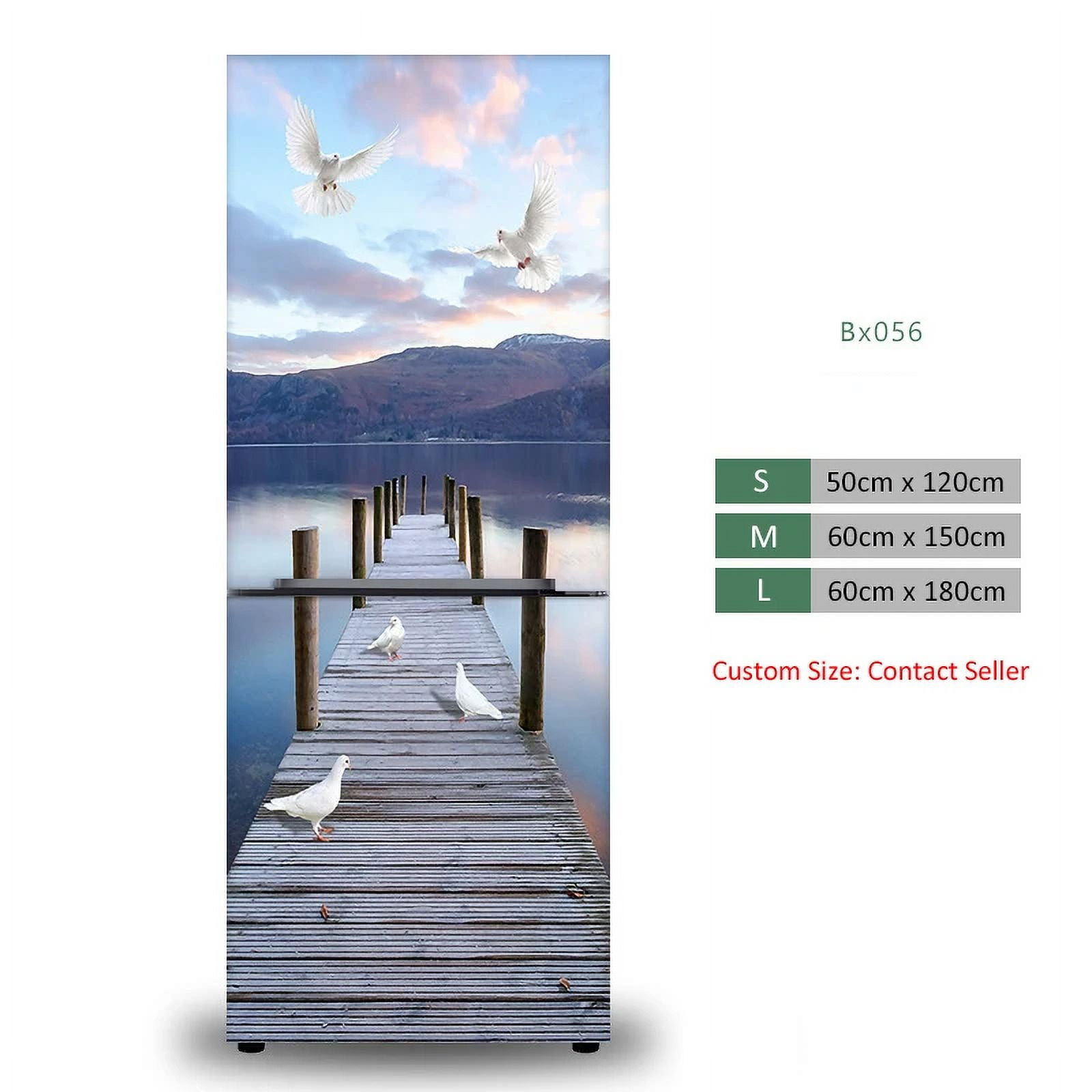 Fridge Sticker Wrap Full Refrigerator Door Sea Pattern Vinyl PVC ...