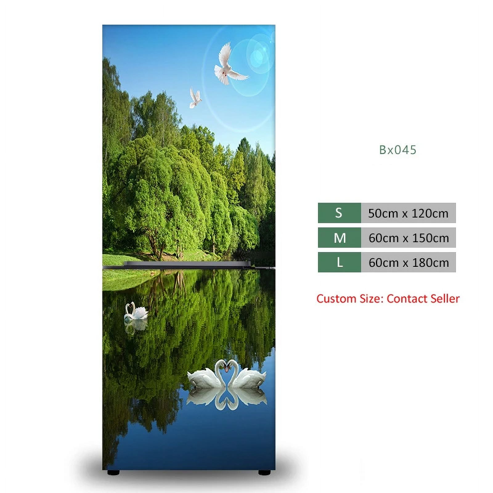 Fridge Sticker Wrap Full Refrigerator Door Sea Pattern Vinyl PVC ...