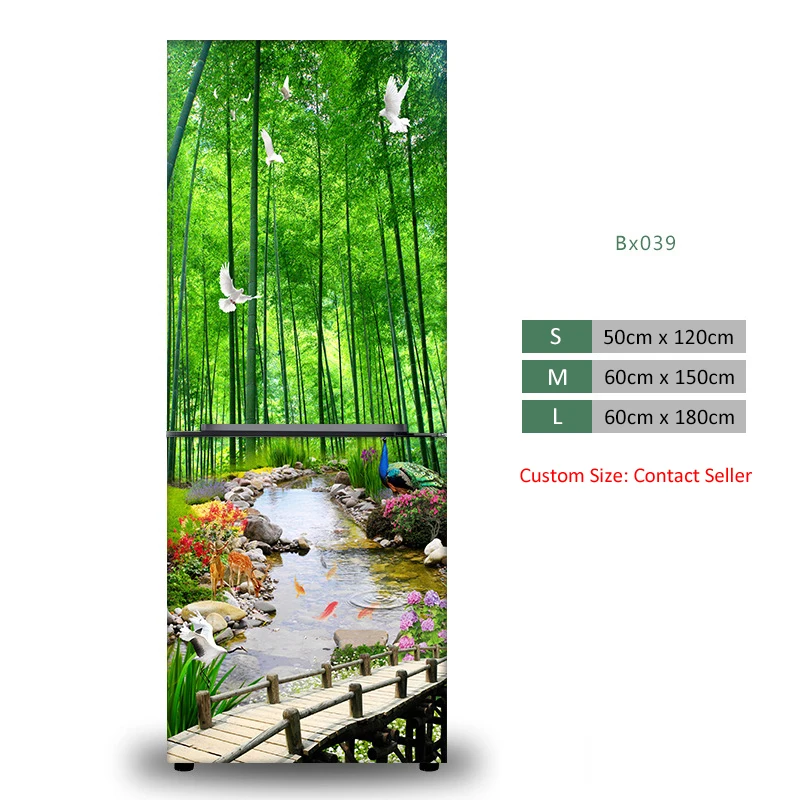 Fridge Sticker Wrap Full Refrigerator Door Sea Pattern Vinyl PVC ...