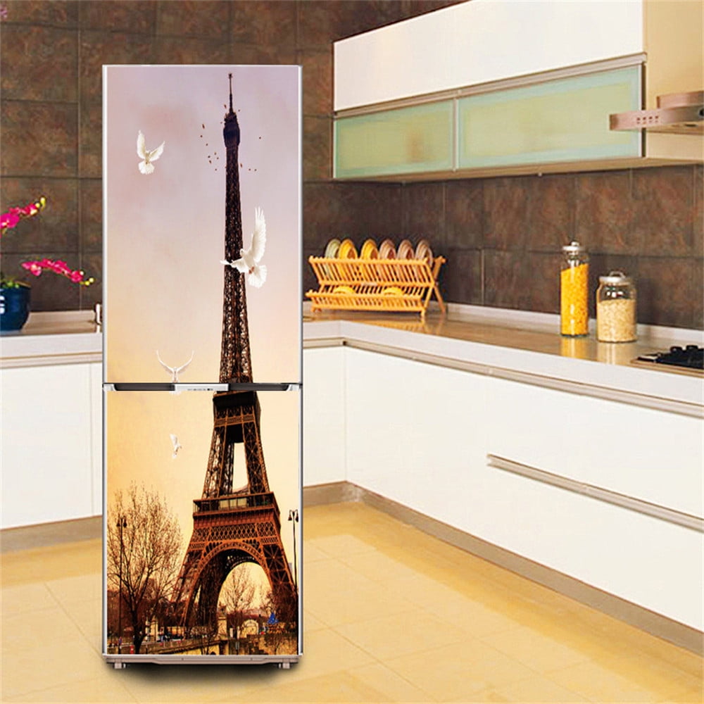 Fridge Stickers Refrigerator Cover Door Landscape Plant Sea Vinyl Self ...