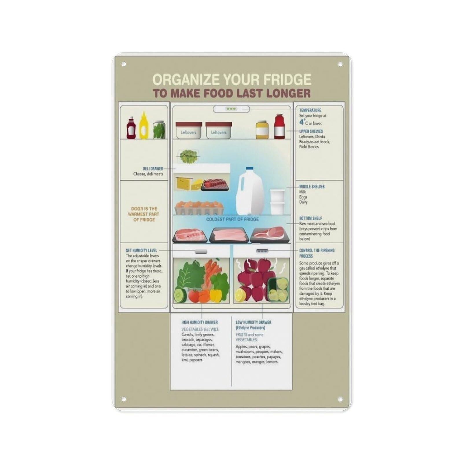 Fridge Stockpile Guide Food Hygiene And Safety Knowledge Poster (10 ...