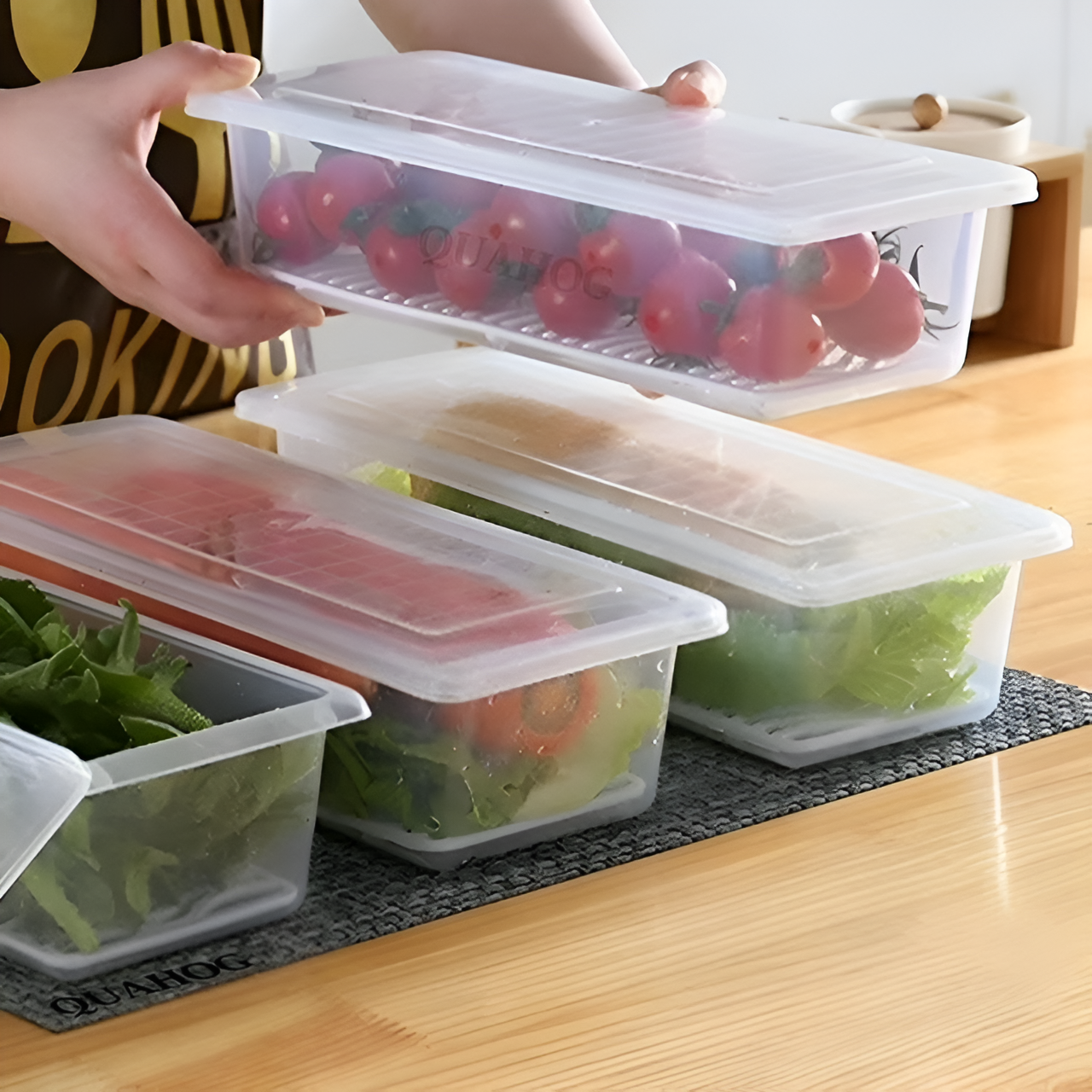 Fridge Storage Containers (Pack of 6), Fridge Organiser Storage Boxes ...