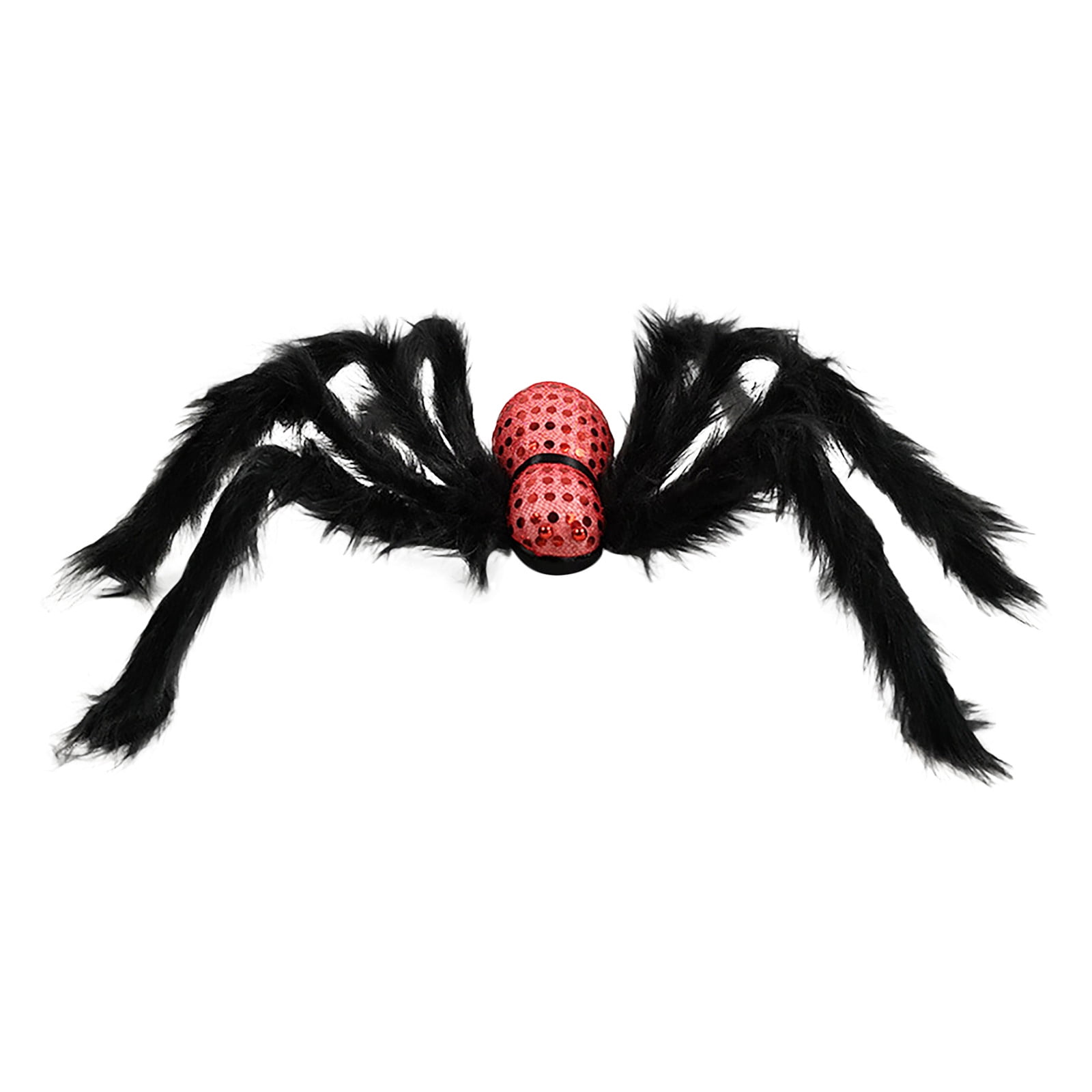 Fridja 2.5ft Large Hairy Halloween Skull Spider, Horror Red Eyes ...