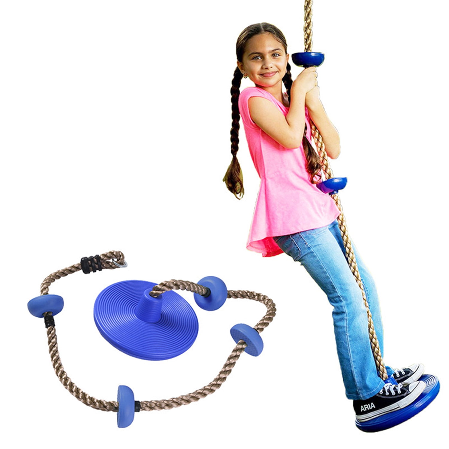 Fridja 2-in-1 Multi-Purpose Sit, Stand, & Climb Disc Swing, Heavy Duty ...