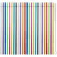 Fridja 25 Pieces Reusable Clear Plastic Straws with Cleaning Brush, 9 ...