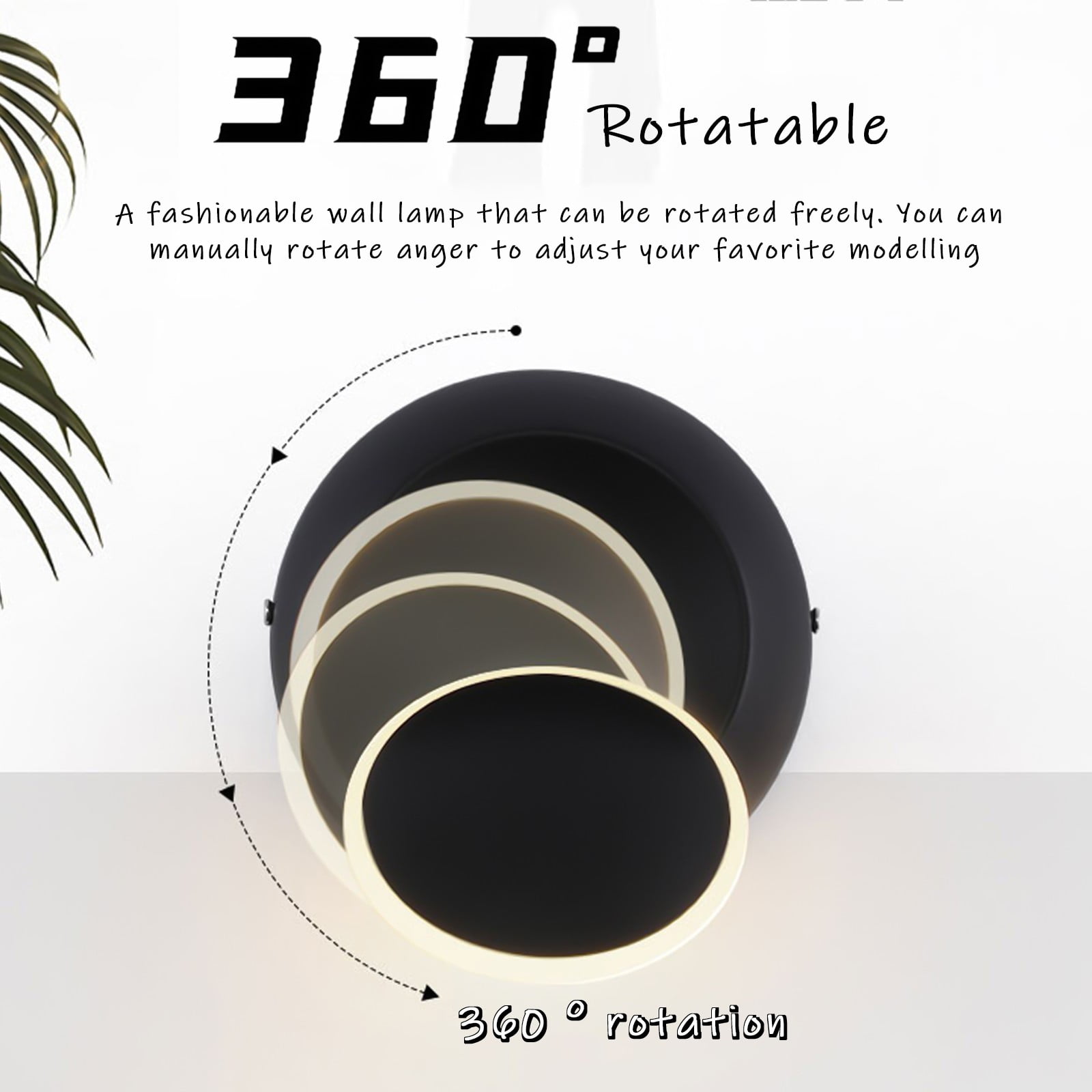 Fridja 360 Degree Rotatable Wall Light, Pack of 2 Modern LED Lighting ...