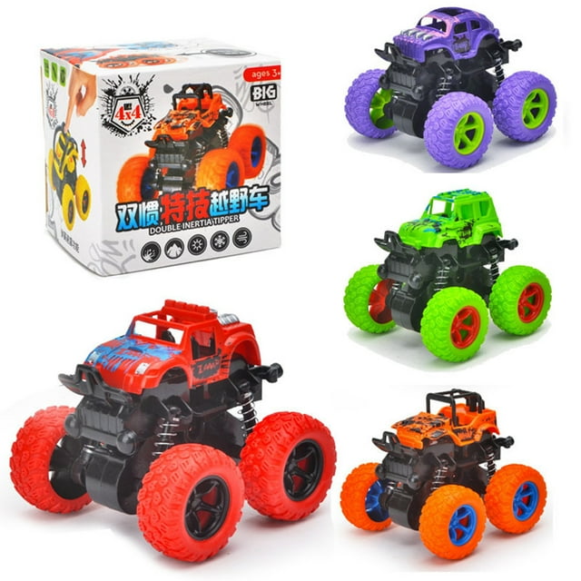 Fridja 4 Pack Monster Trucks Toys Pull Back Cars Toy for Toddler ...