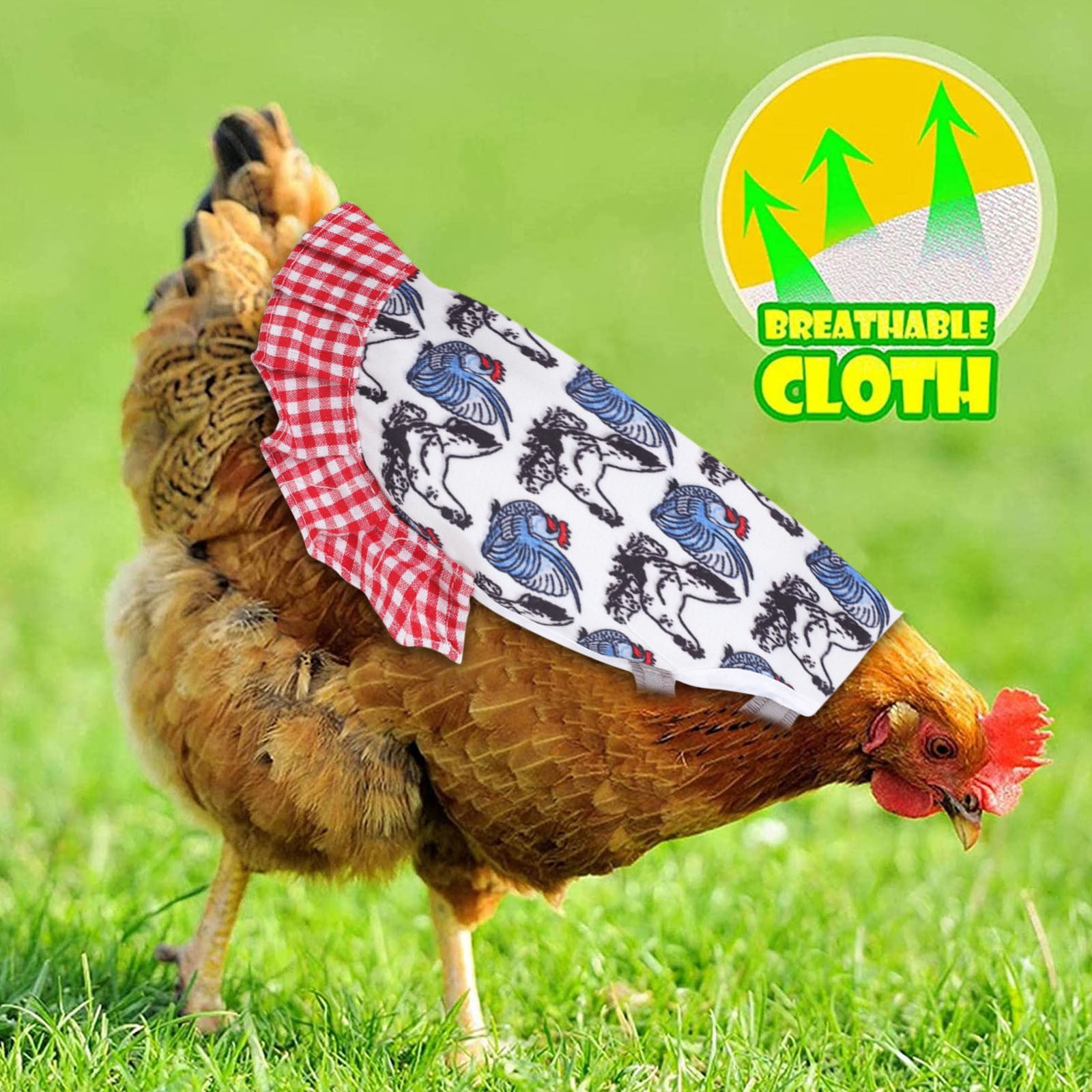 Fridja Chicken Saddle, Elastic Straps Hen Apron for Poultry Back Wing ...