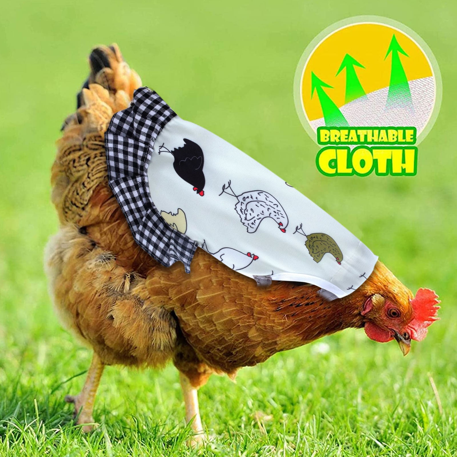 Fridja Chicken Saddle, Elastic Straps Hen Apron for Poultry Back Wing ...